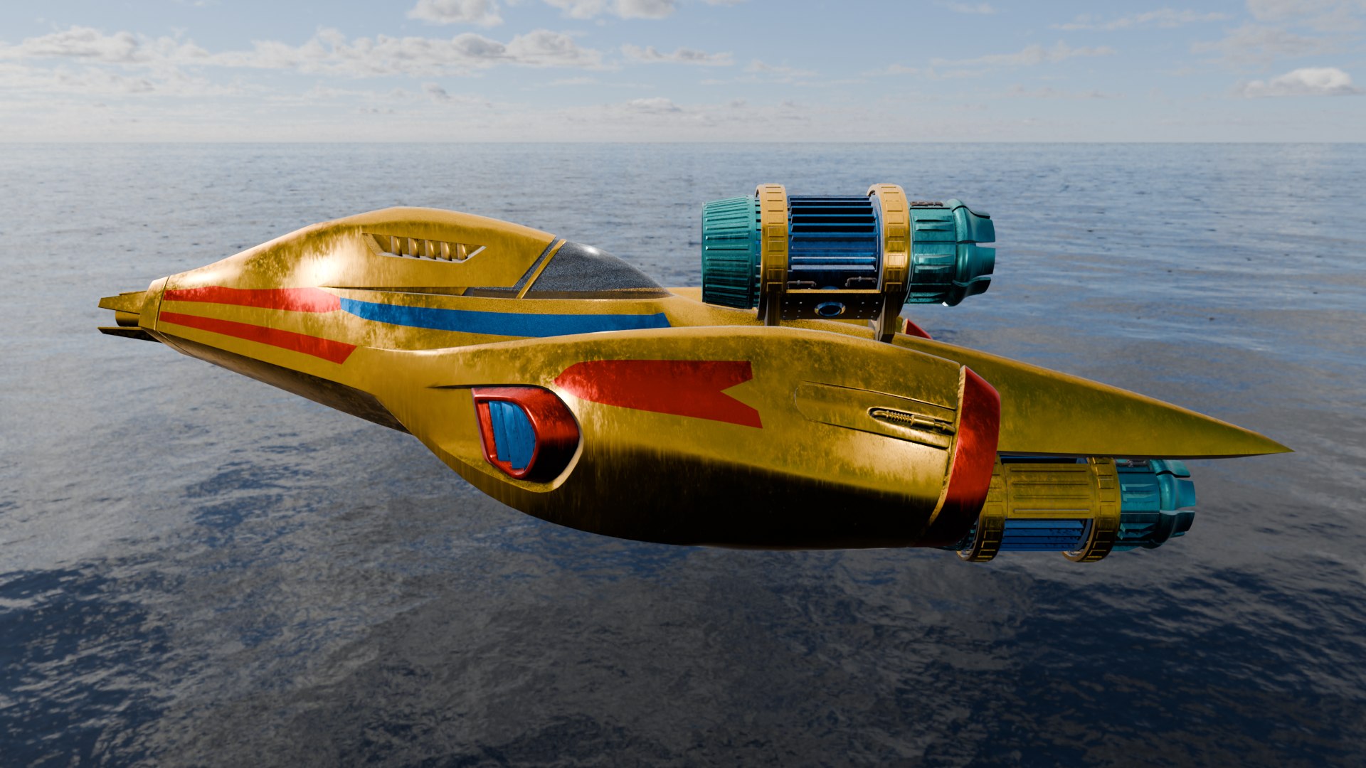 3D Ghost Spaceship Sci-Fi Model - Game Ready - TurboSquid 2409673