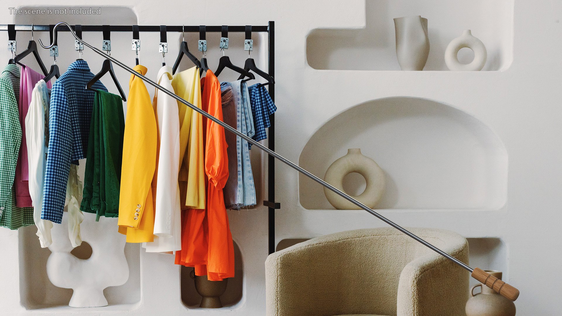 3D Hanger Retriever Pole With Wooden Handle - TurboSquid 2076145