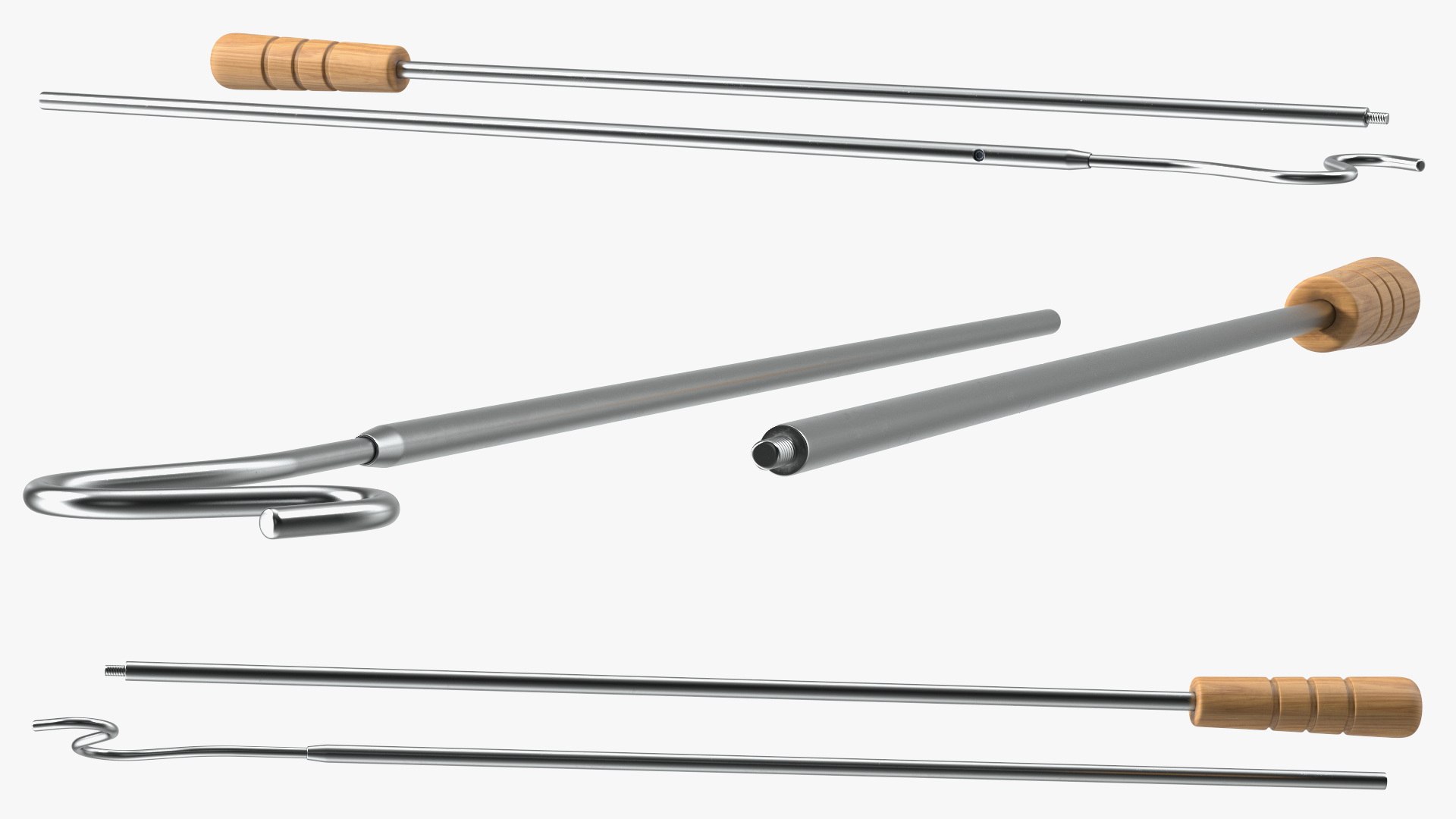 3D Hanger Retriever Pole with Wooden Handle - TurboSquid 2076145