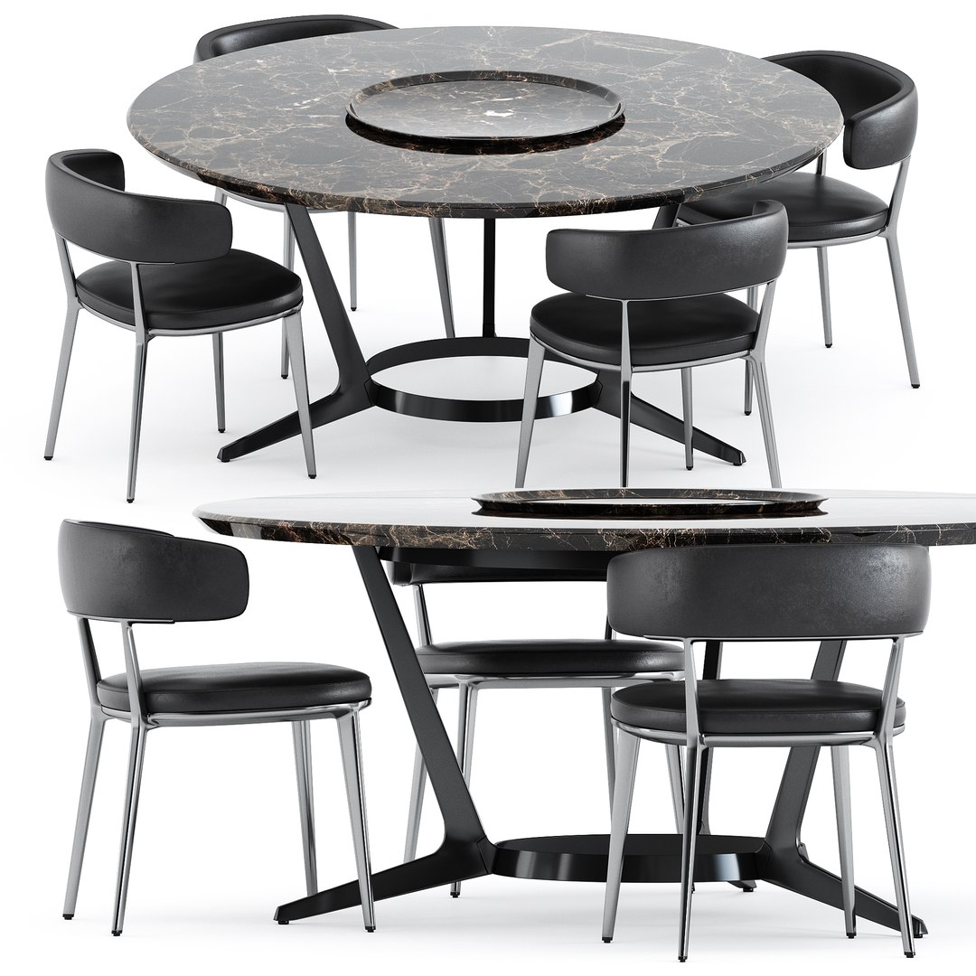 Astrum Round Table And Caratos Chair 3D Model - TurboSquid 1845237