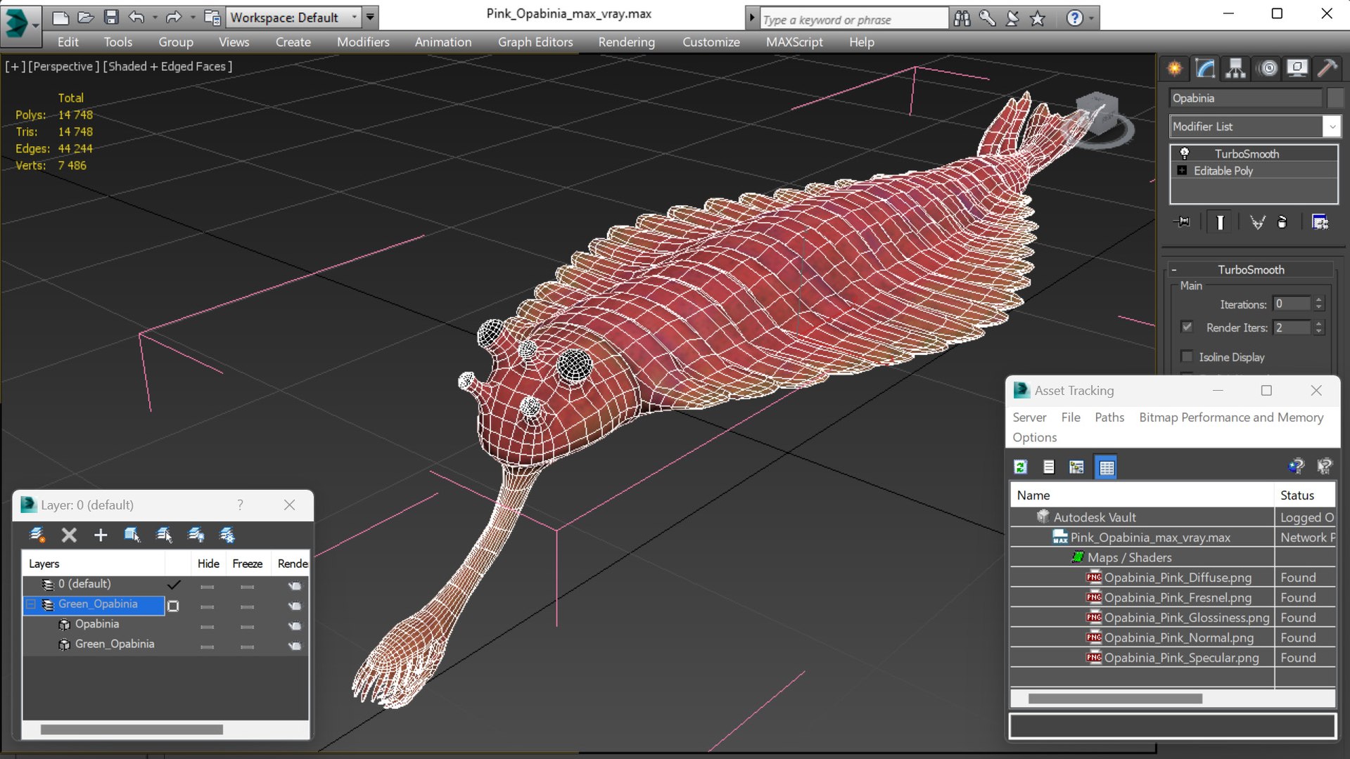 3D Pink Opabinia - TurboSquid 2177342