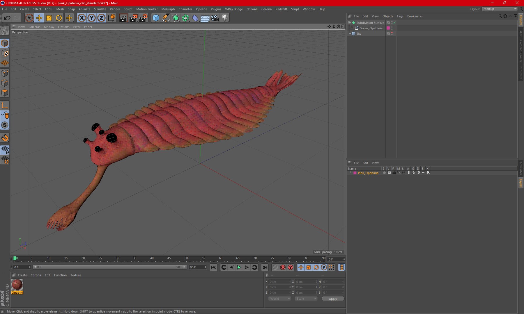 3D Pink Opabinia - TurboSquid 2177342