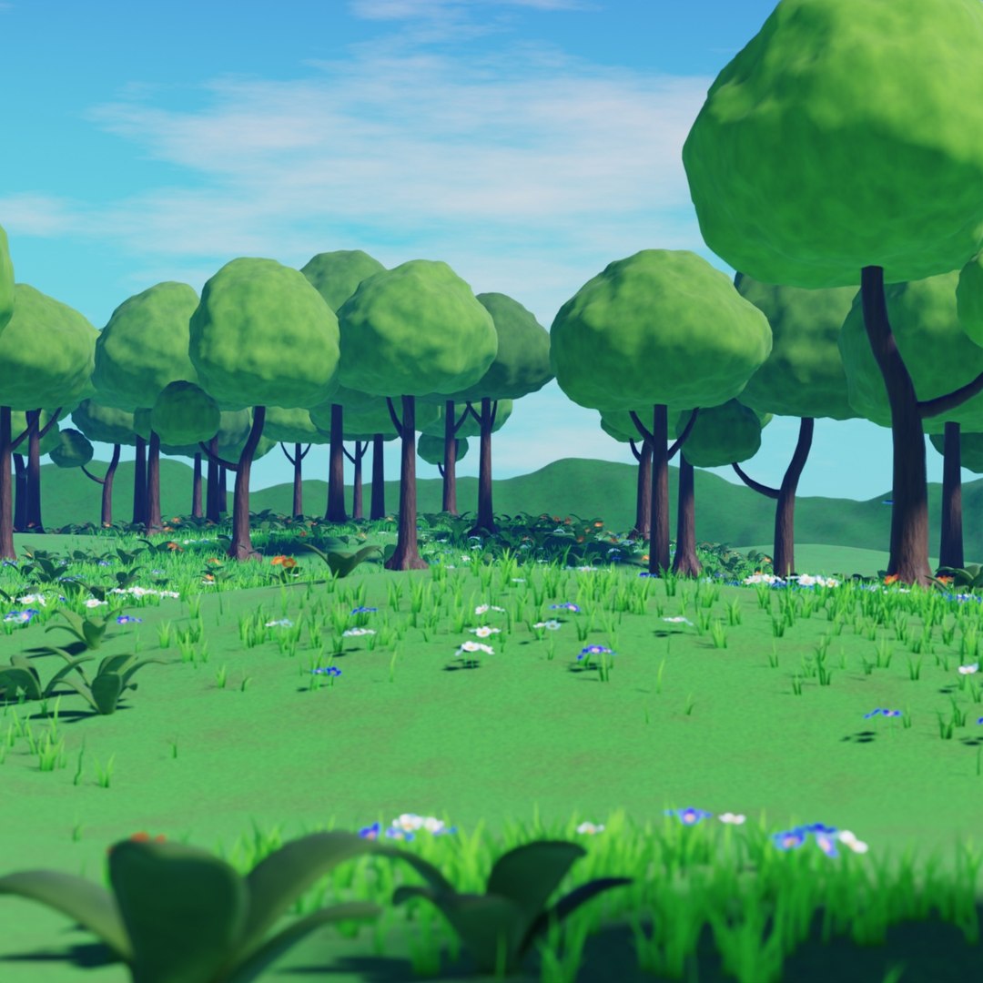 Stylized Animated Forest Meadow - Blender 3D - TurboSquid 2215610