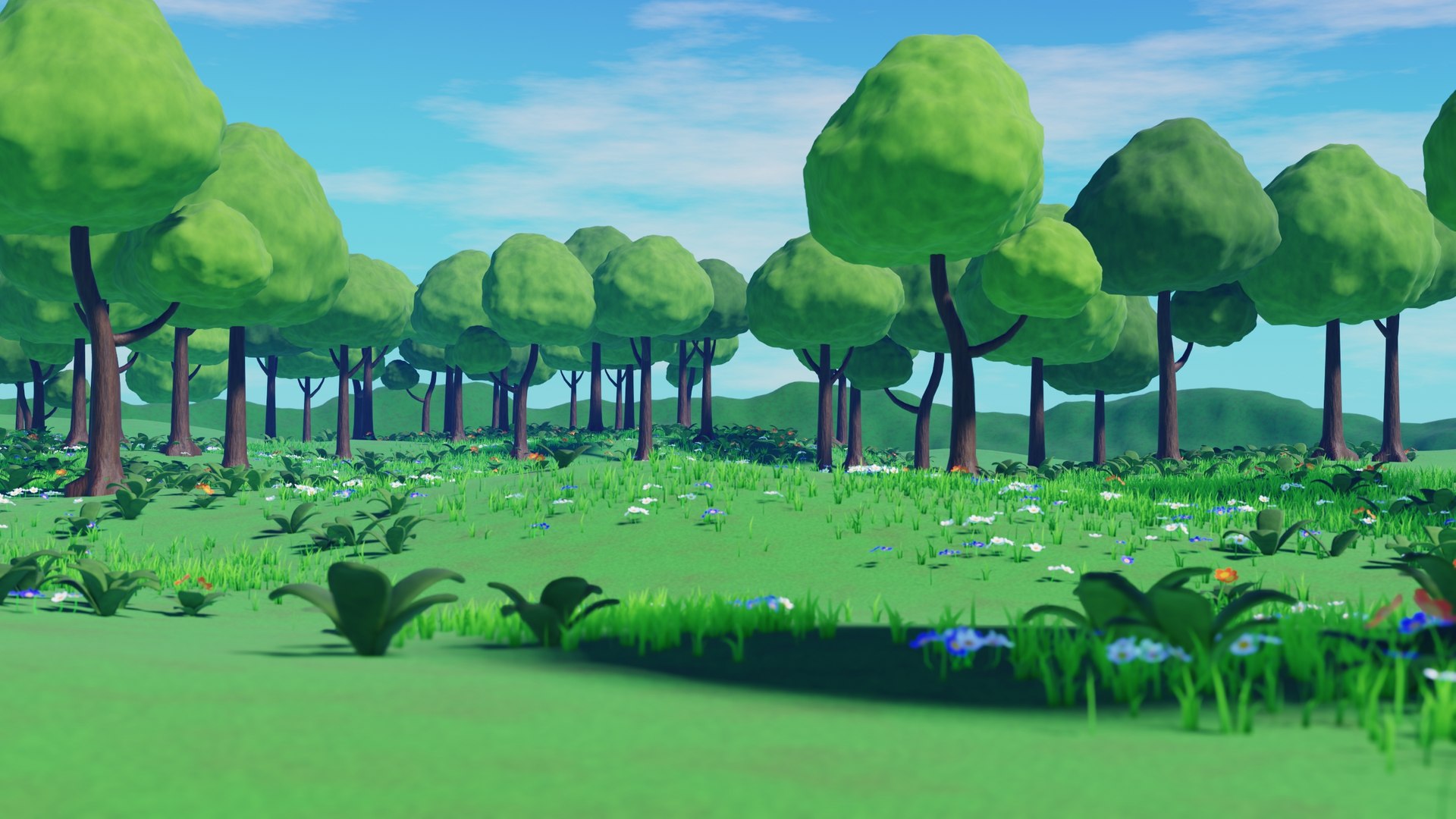 Stylized Animated Forest Meadow - Blender 3D - TurboSquid 2215610