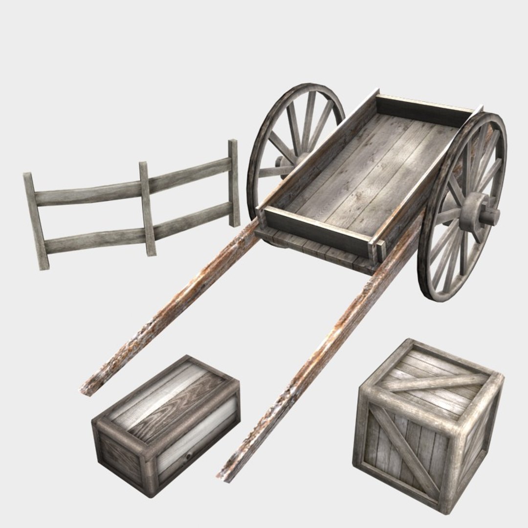 3d model of medieval crates barrel