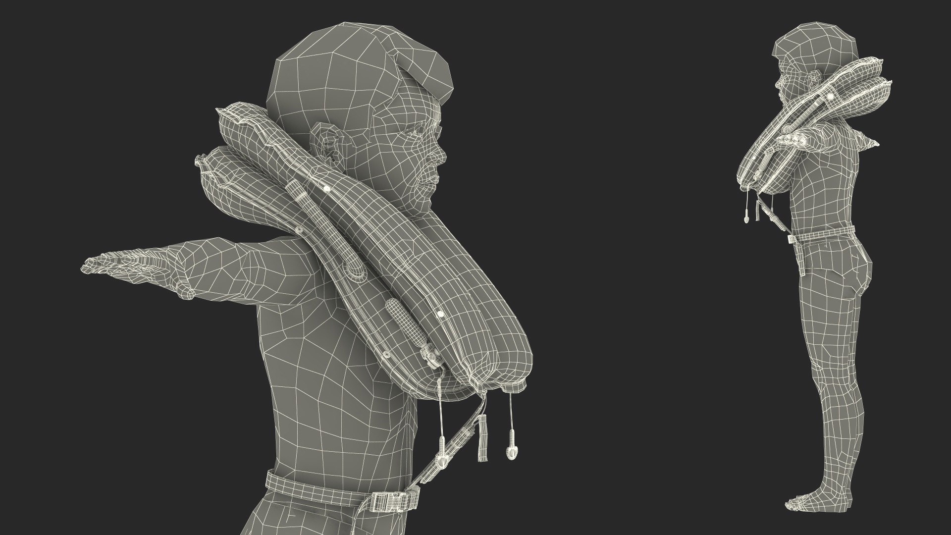 3D Child Character With Life Vest T-Pose Model - TurboSquid 2315046