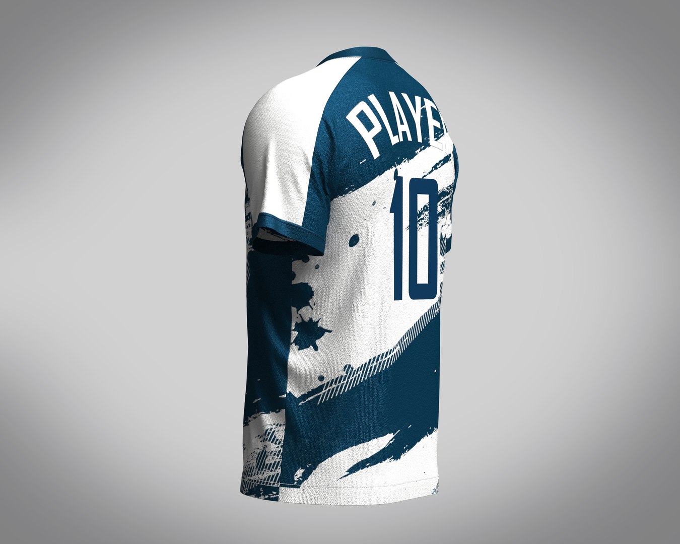3D Model Mens Soccer Blue And White Jersey Player-10 - TurboSquid 2047757