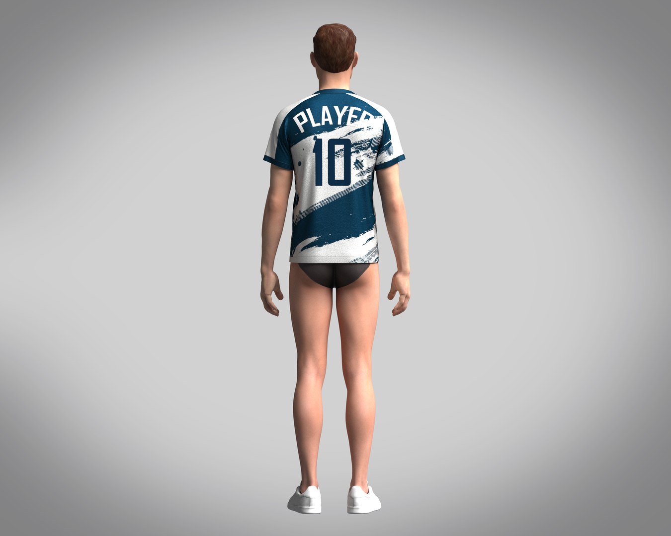 3D Model Mens Soccer Blue And White Jersey Player-10 - TurboSquid 2047757