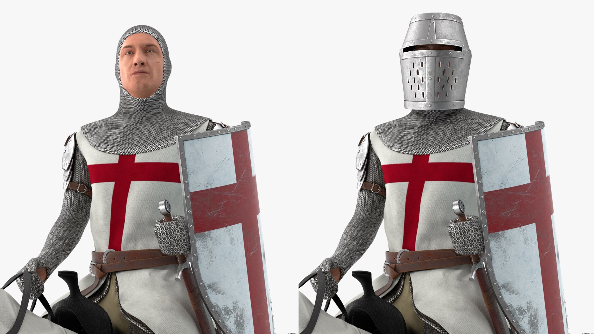 3D model Crusader Horse Armor with Knight Fur - TurboSquid 2128941