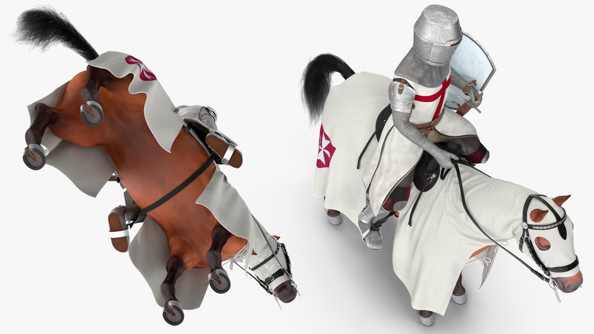 3D model Crusader Horse Armor with Knight Fur - TurboSquid 2128941