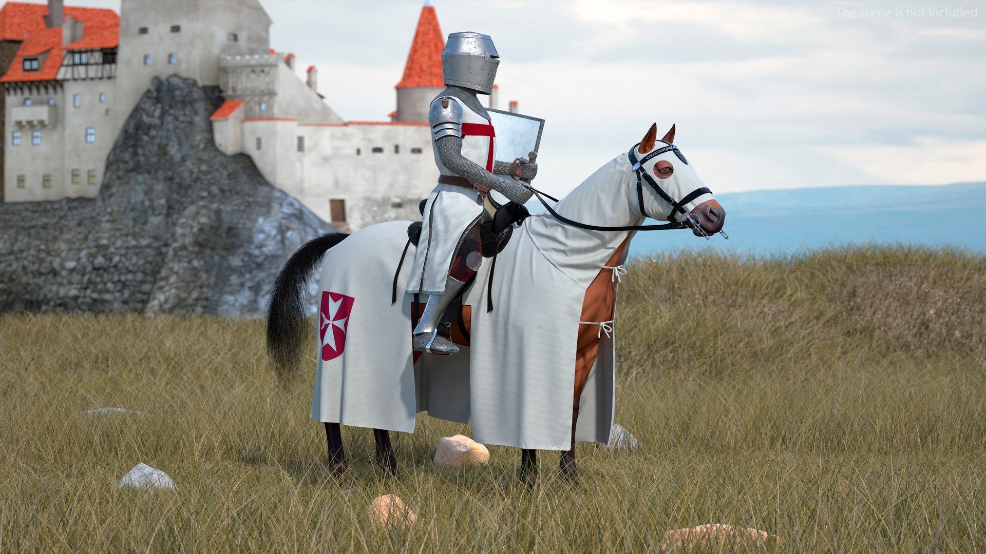 3D model Crusader Horse Armor with Knight Fur - TurboSquid 2128941