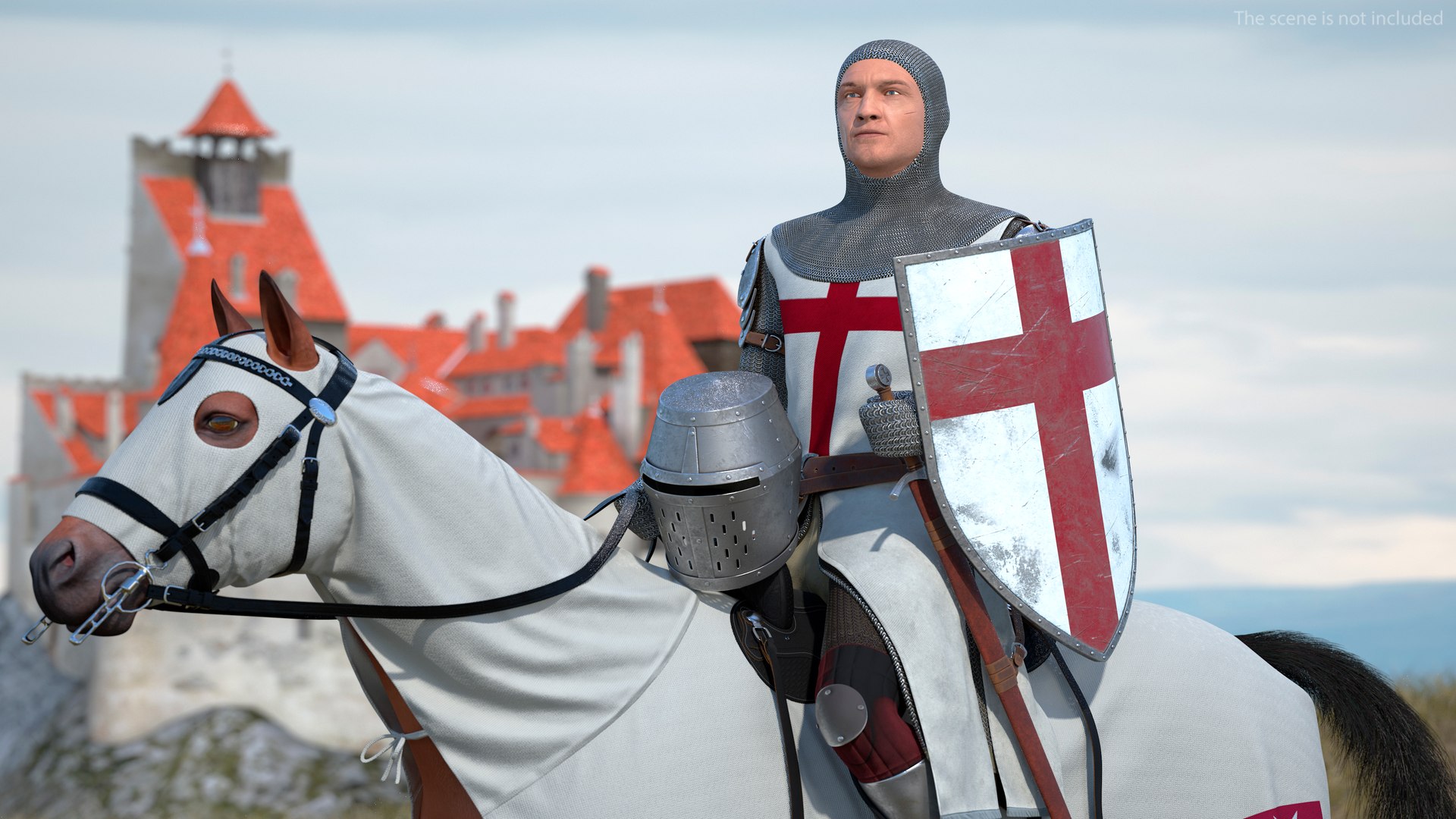 3D model Crusader Horse Armor with Knight Fur - TurboSquid 2128941