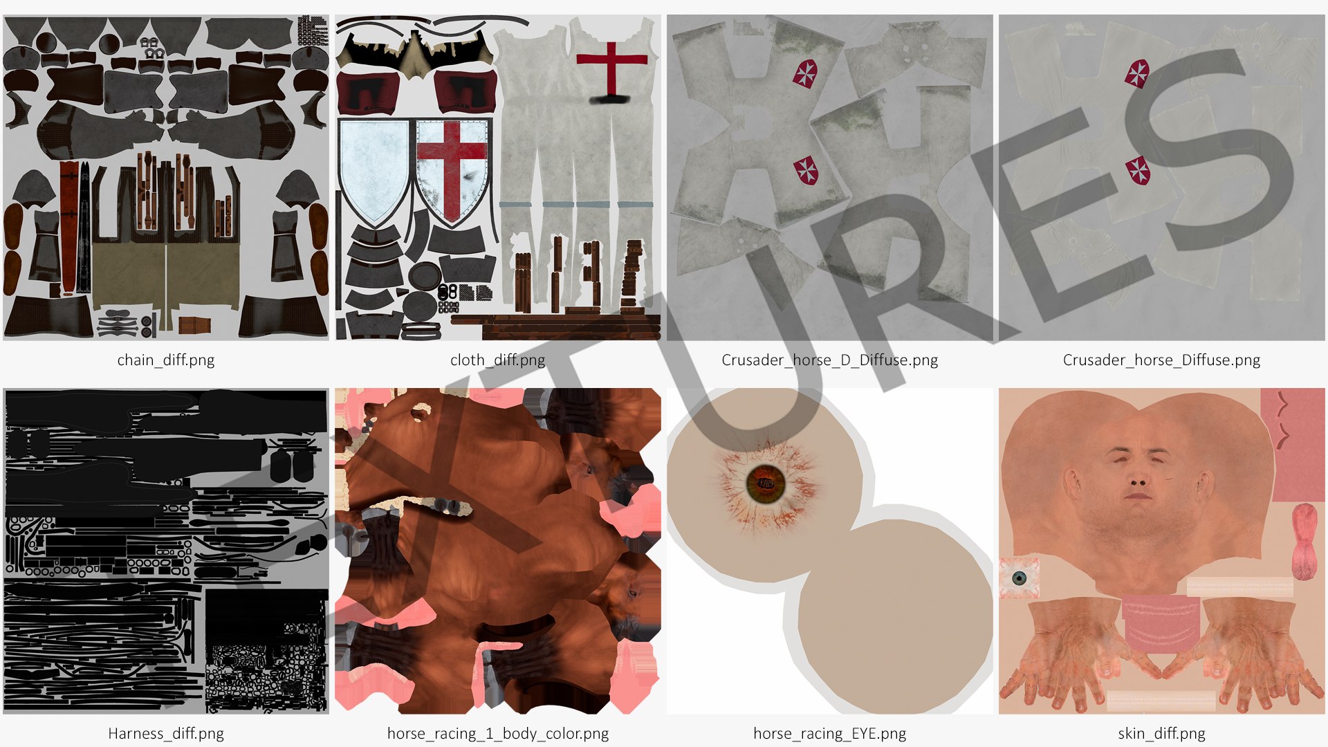 3D model Crusader Horse Armor with Knight Fur - TurboSquid 2128941