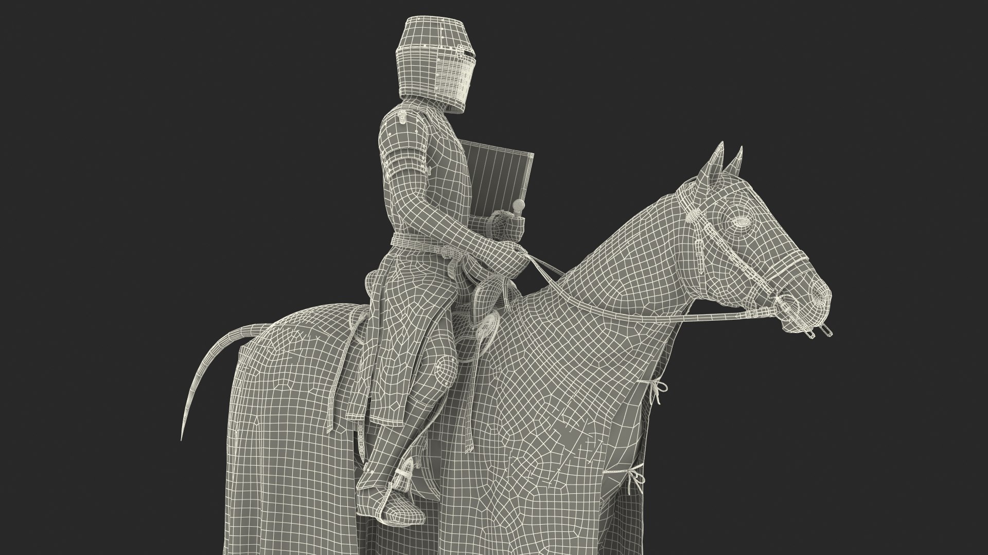 3D model Crusader Horse Armor with Knight Fur - TurboSquid 2128941