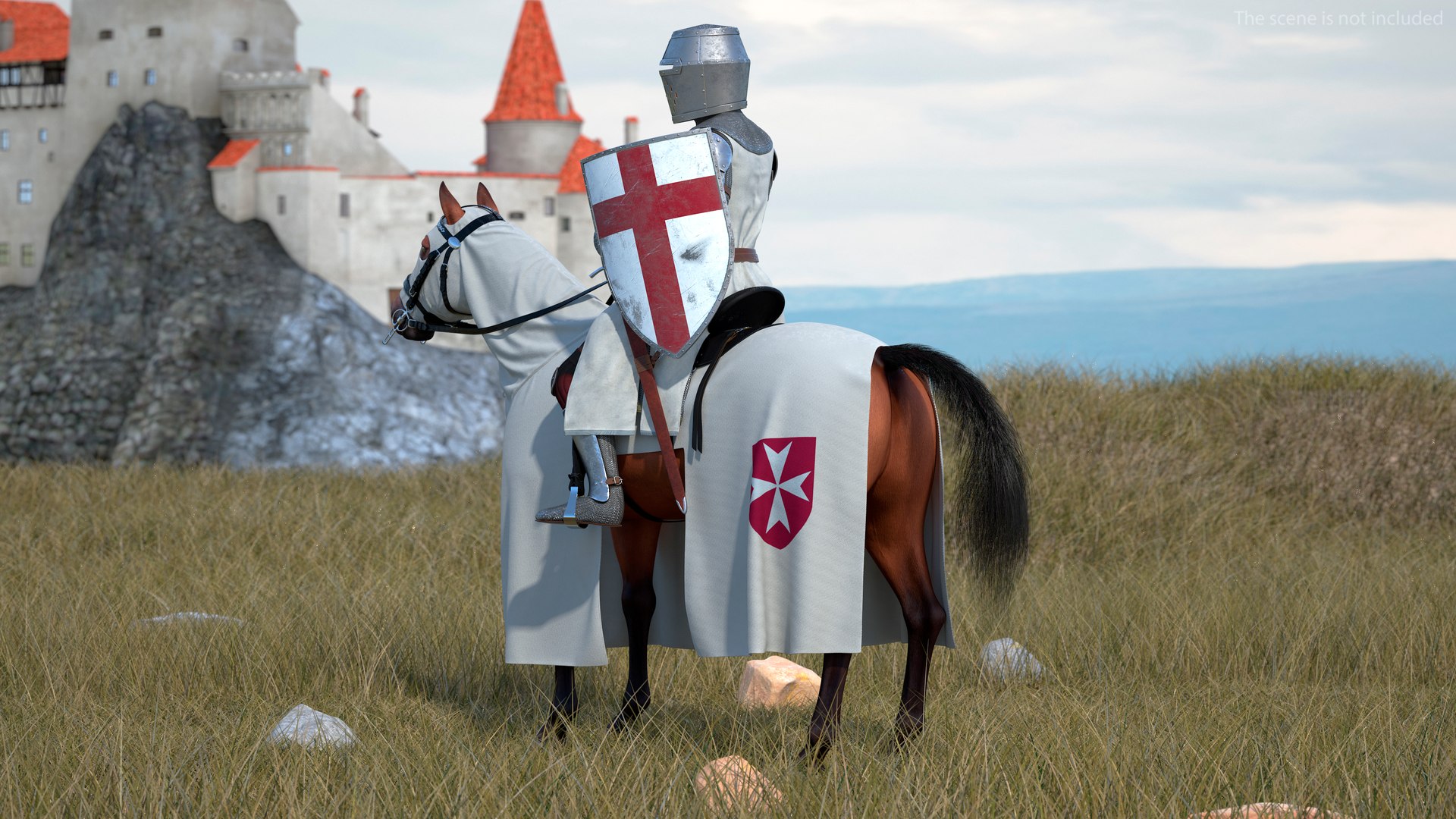 3D model Crusader Horse Armor with Knight Fur - TurboSquid 2128941