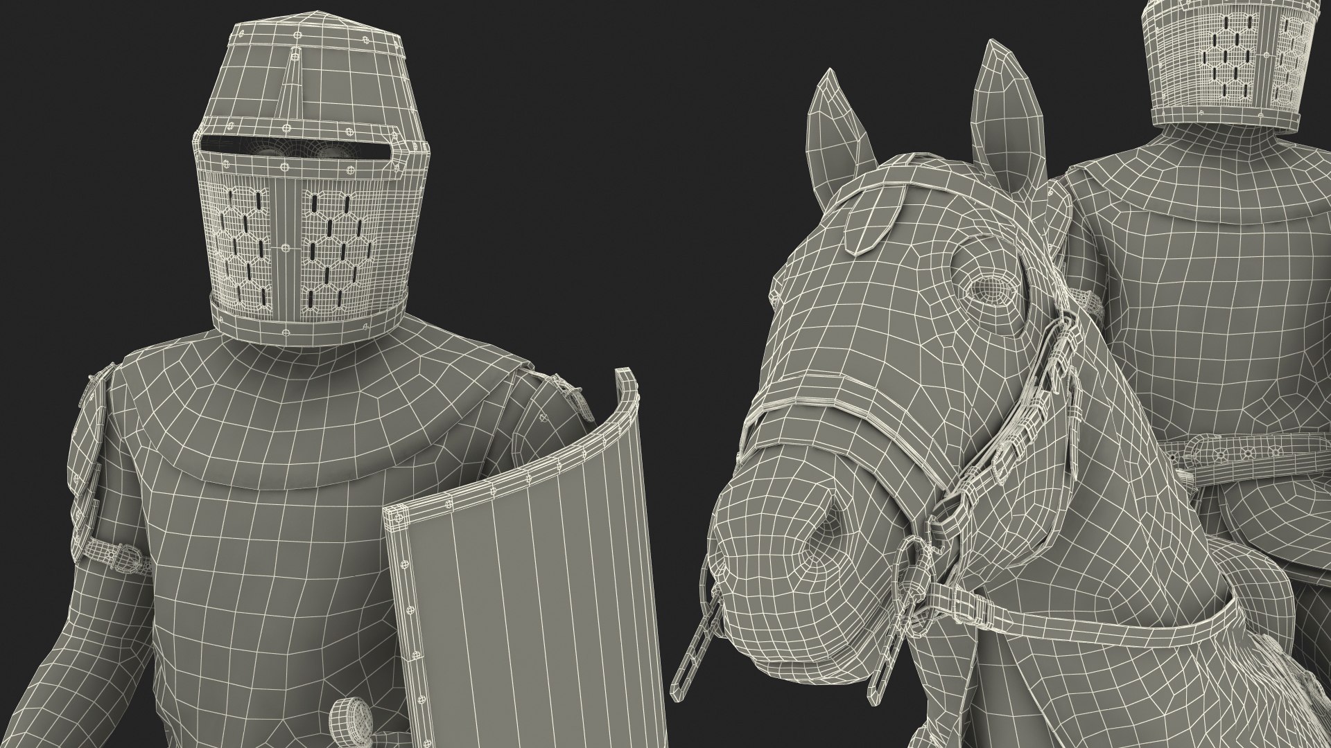 3D model Crusader Horse Armor with Knight Fur - TurboSquid 2128941