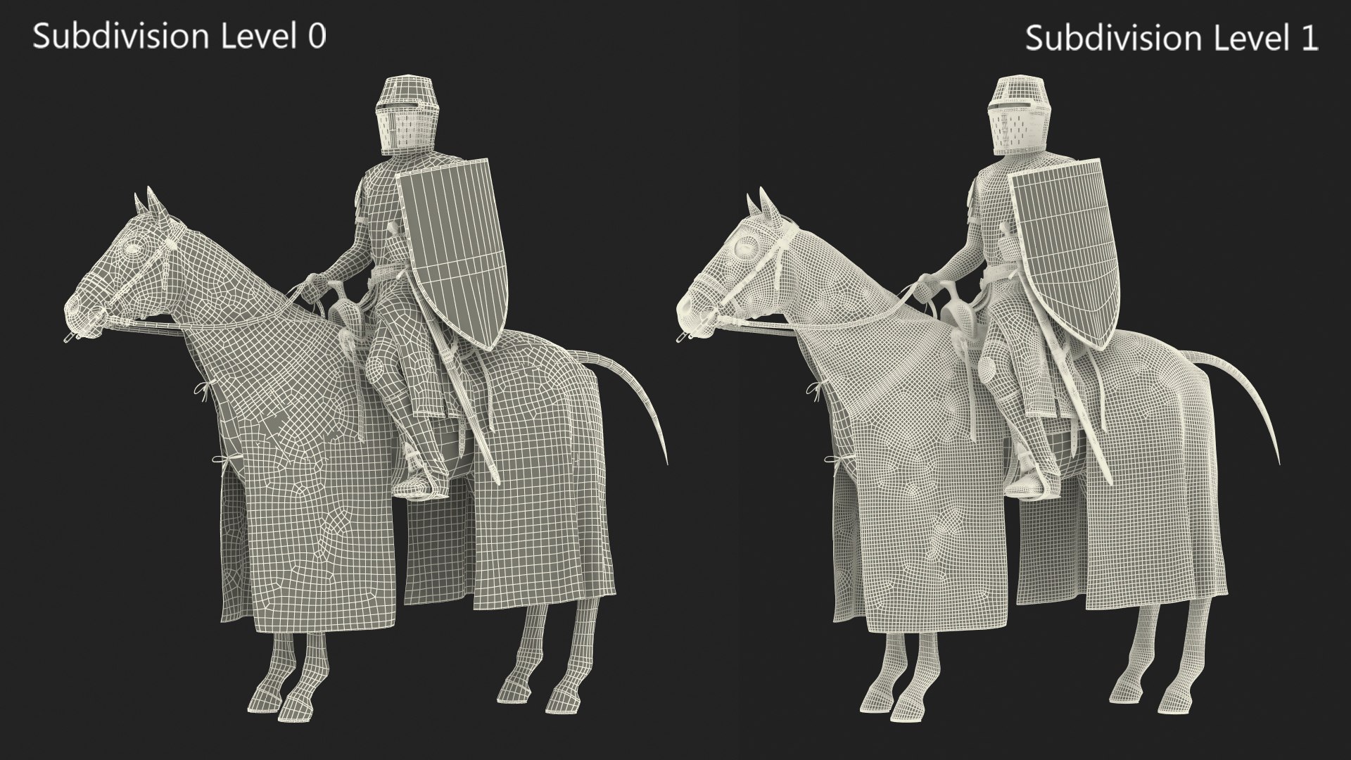 3D model Crusader Horse Armor with Knight Fur - TurboSquid 2128941
