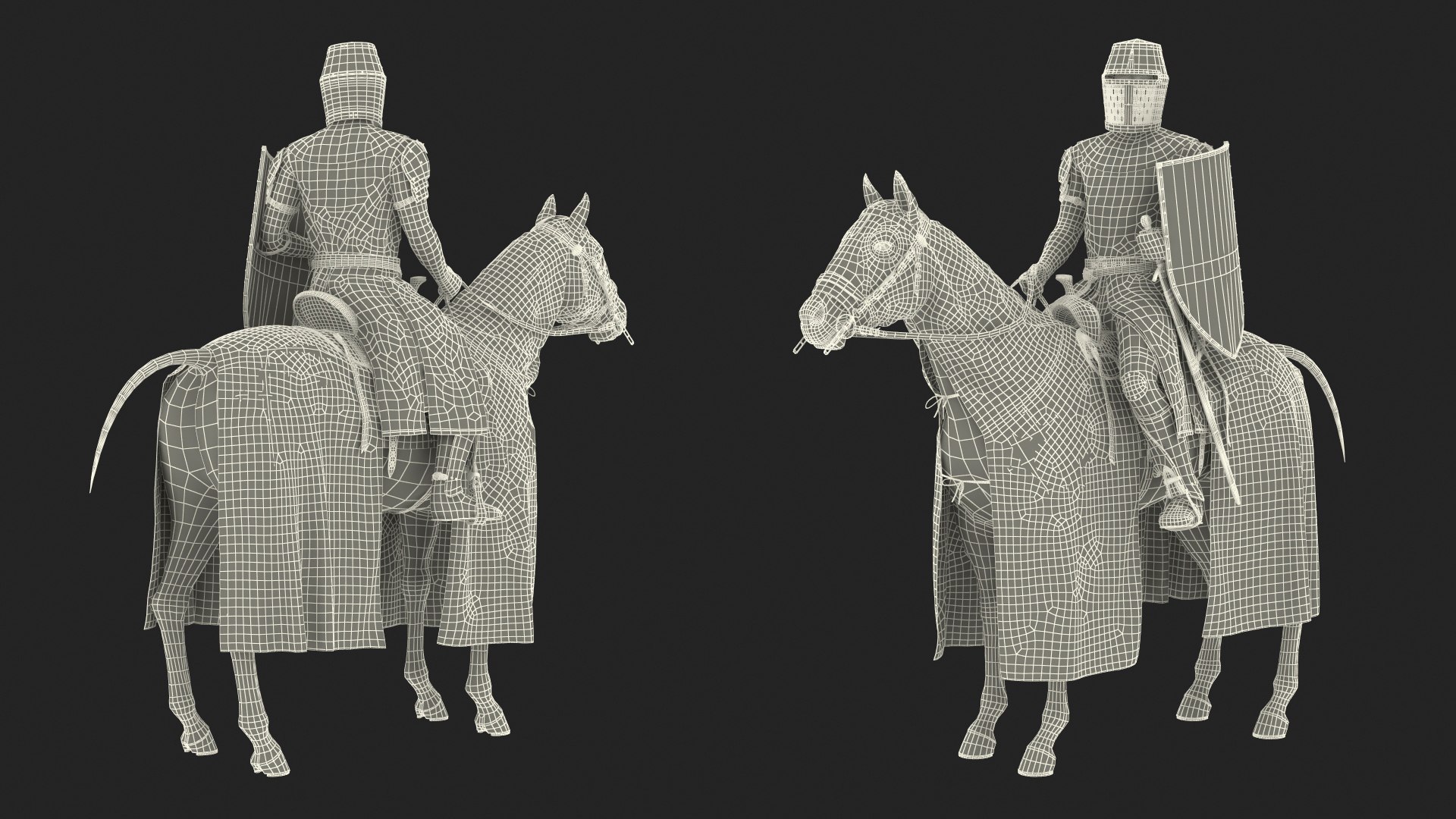 3D model Crusader Horse Armor with Knight Fur - TurboSquid 2128941