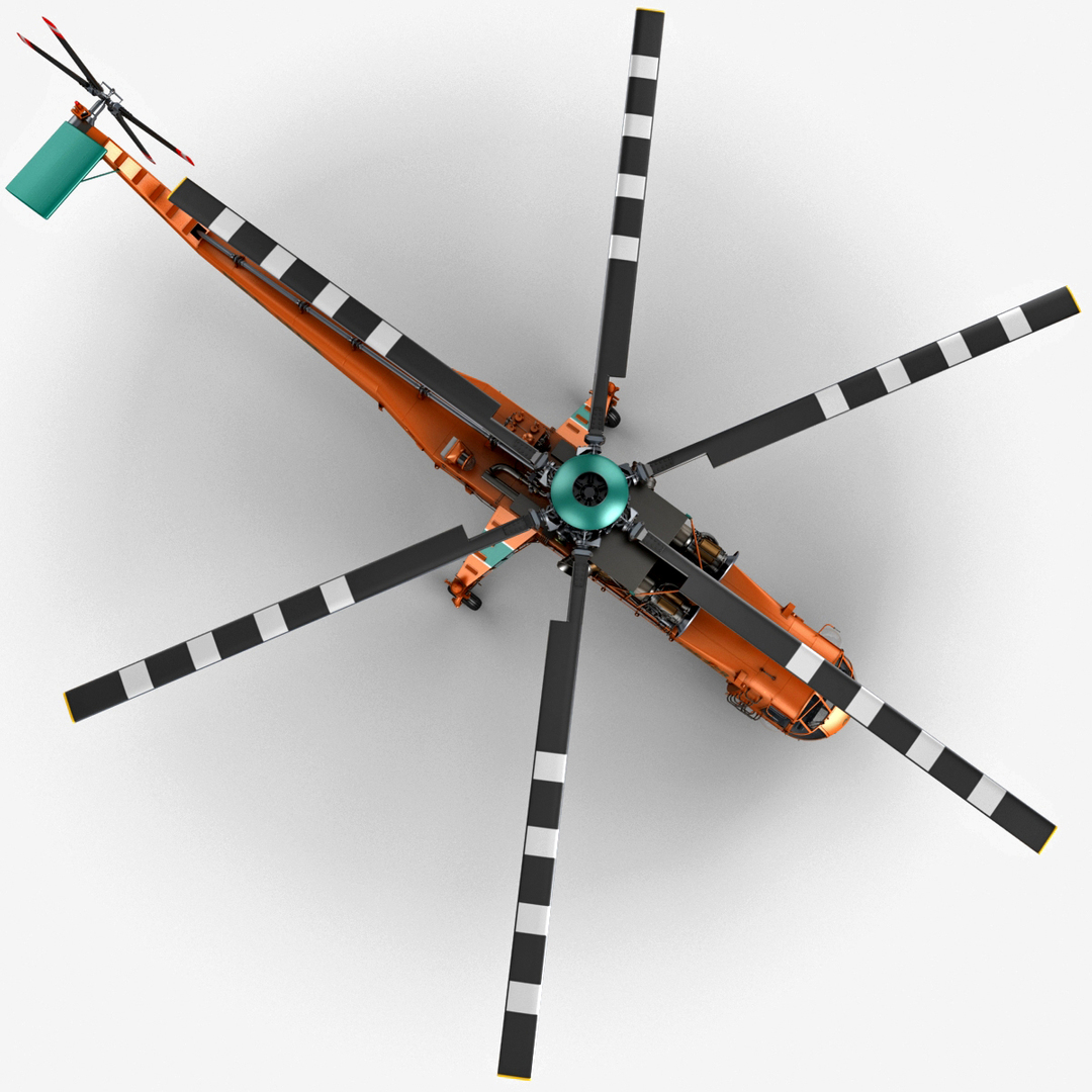 sikorsky s-64 skycrane helicopter 3d max