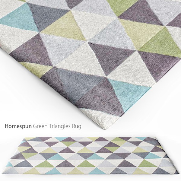 interior homespun triangles rug 3d obj