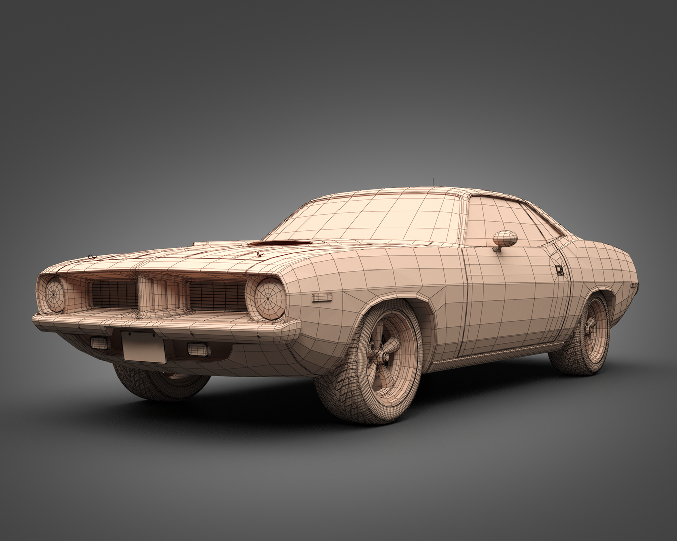 3d model 1972 plymouth cuda 440