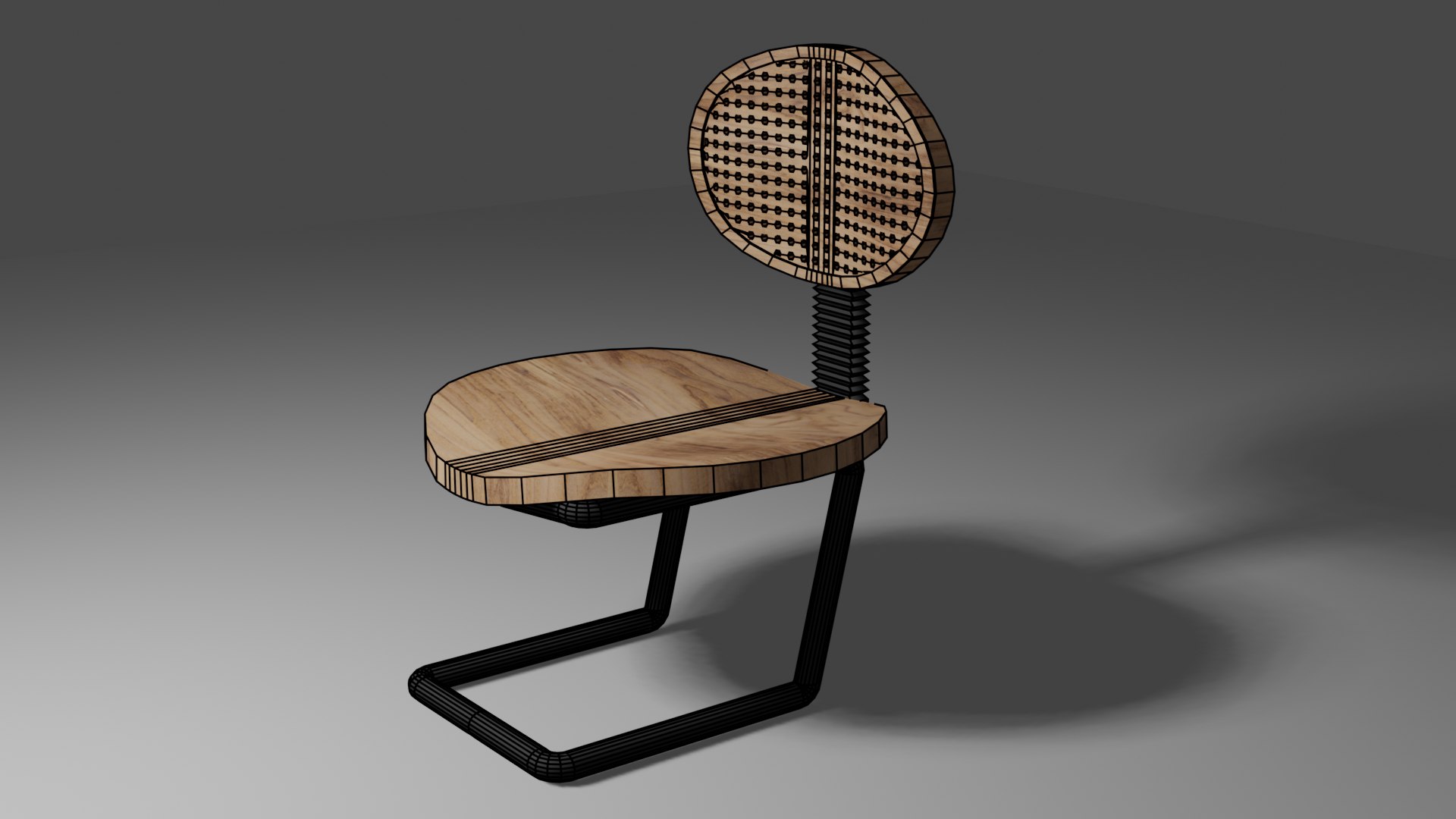 3D Fancy 3d Wooden Chair As Furniture And Interior Modeling ...