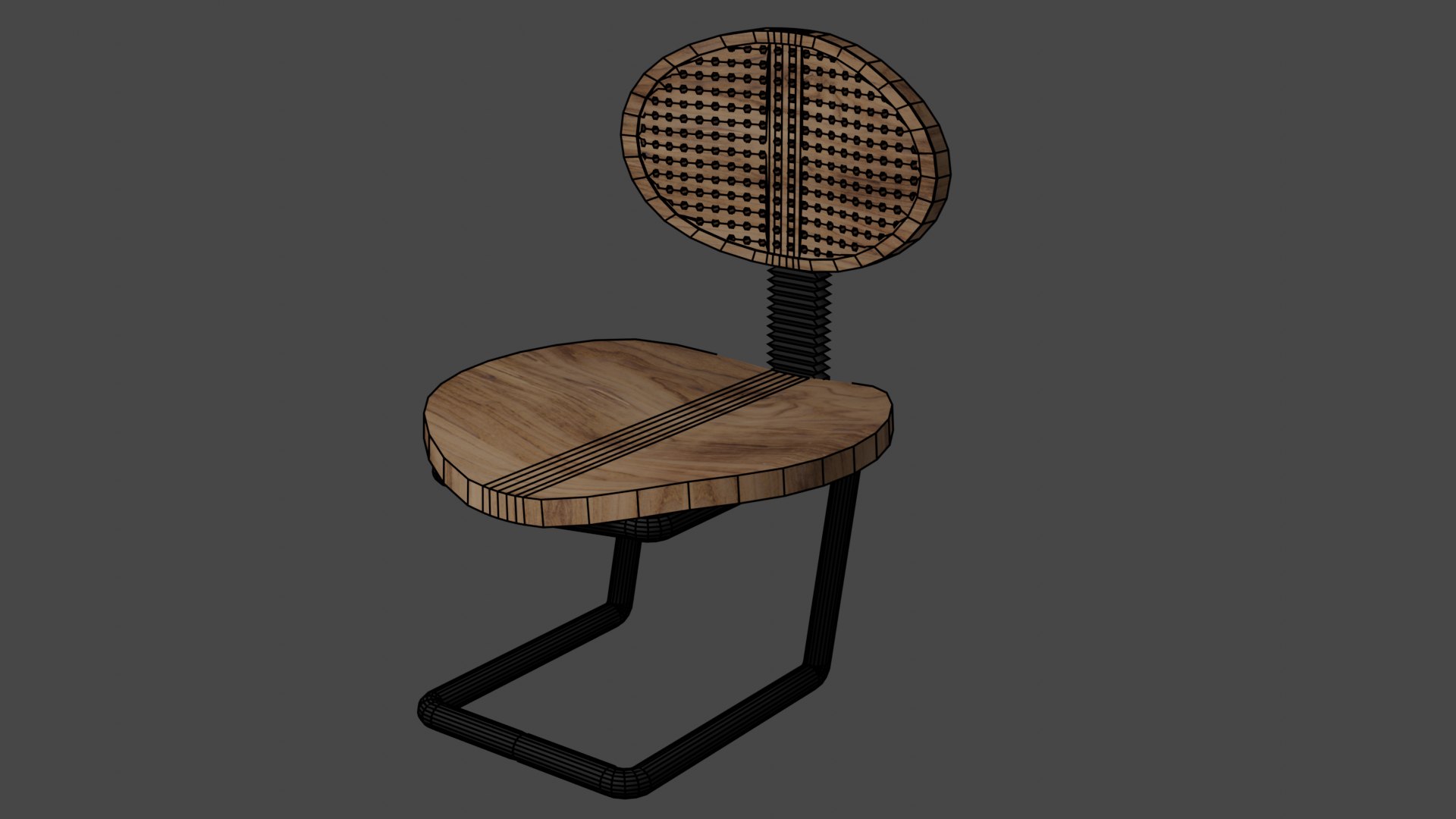 3D Fancy 3d Wooden Chair As Furniture And Interior Modeling ...