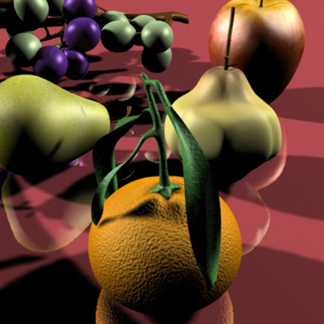 3d model fruits banana pear