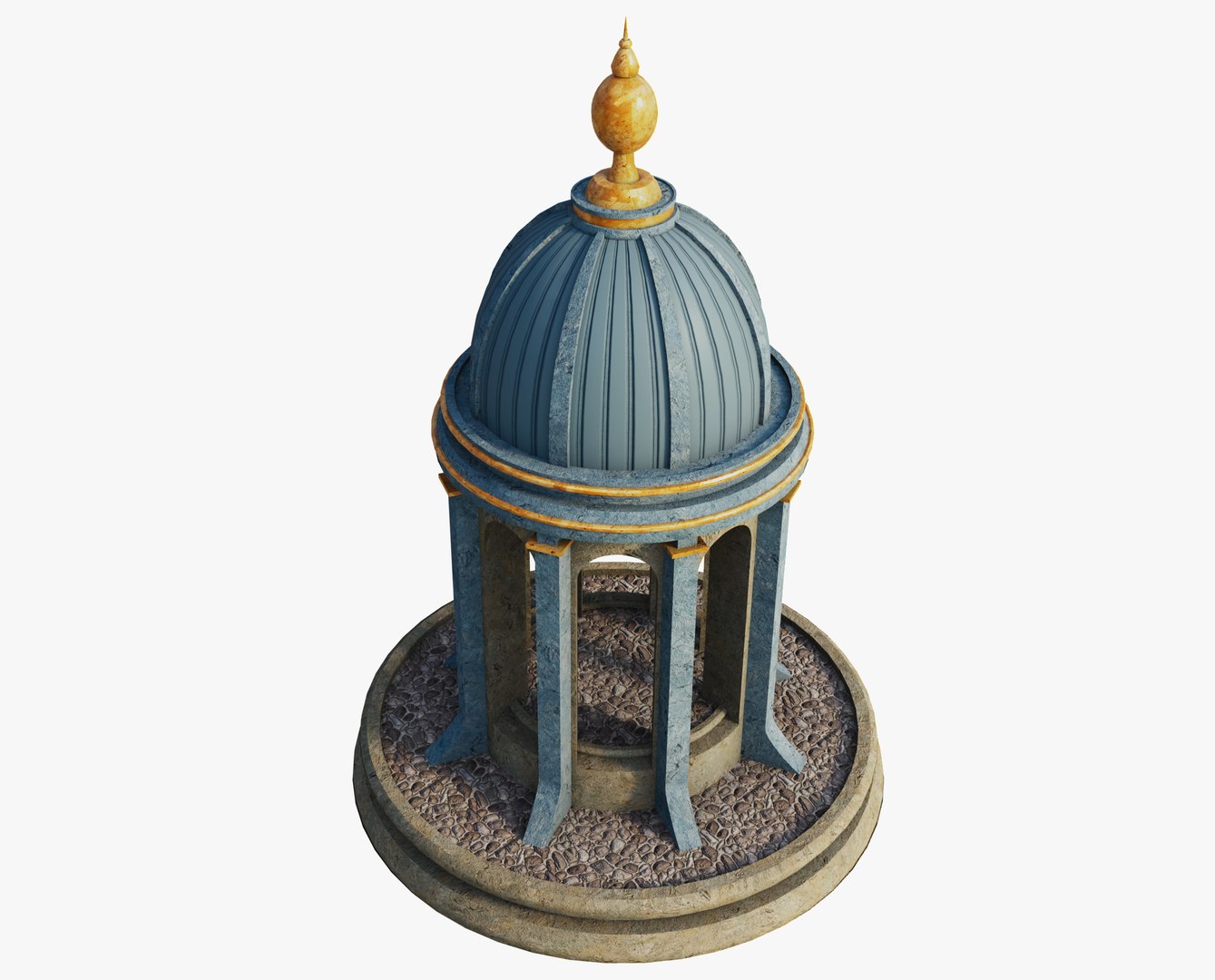 Free Mini Blue Temple 3D Model - TurboSquid 2426687
