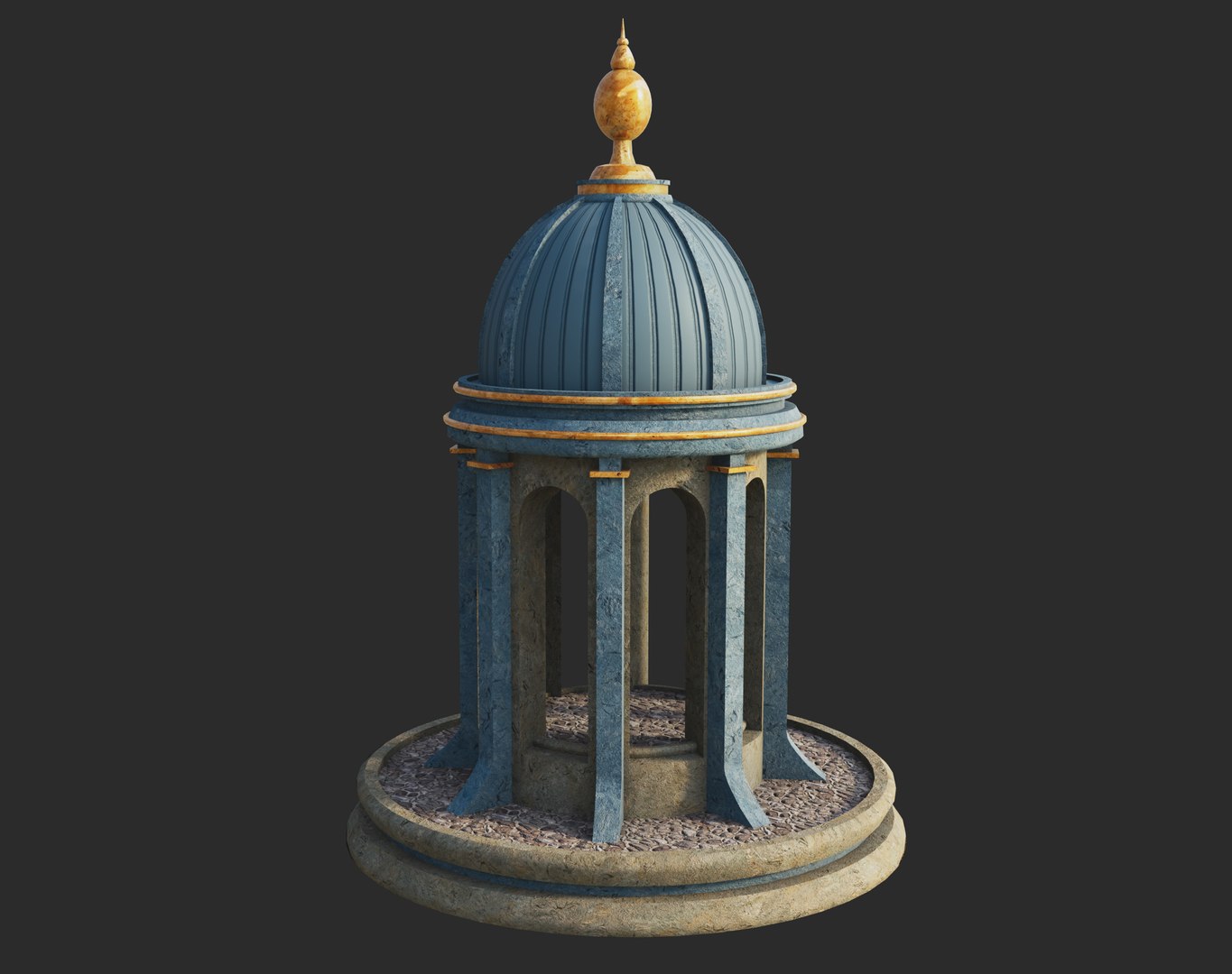 Free Mini Blue Temple 3D Model - TurboSquid 2426687