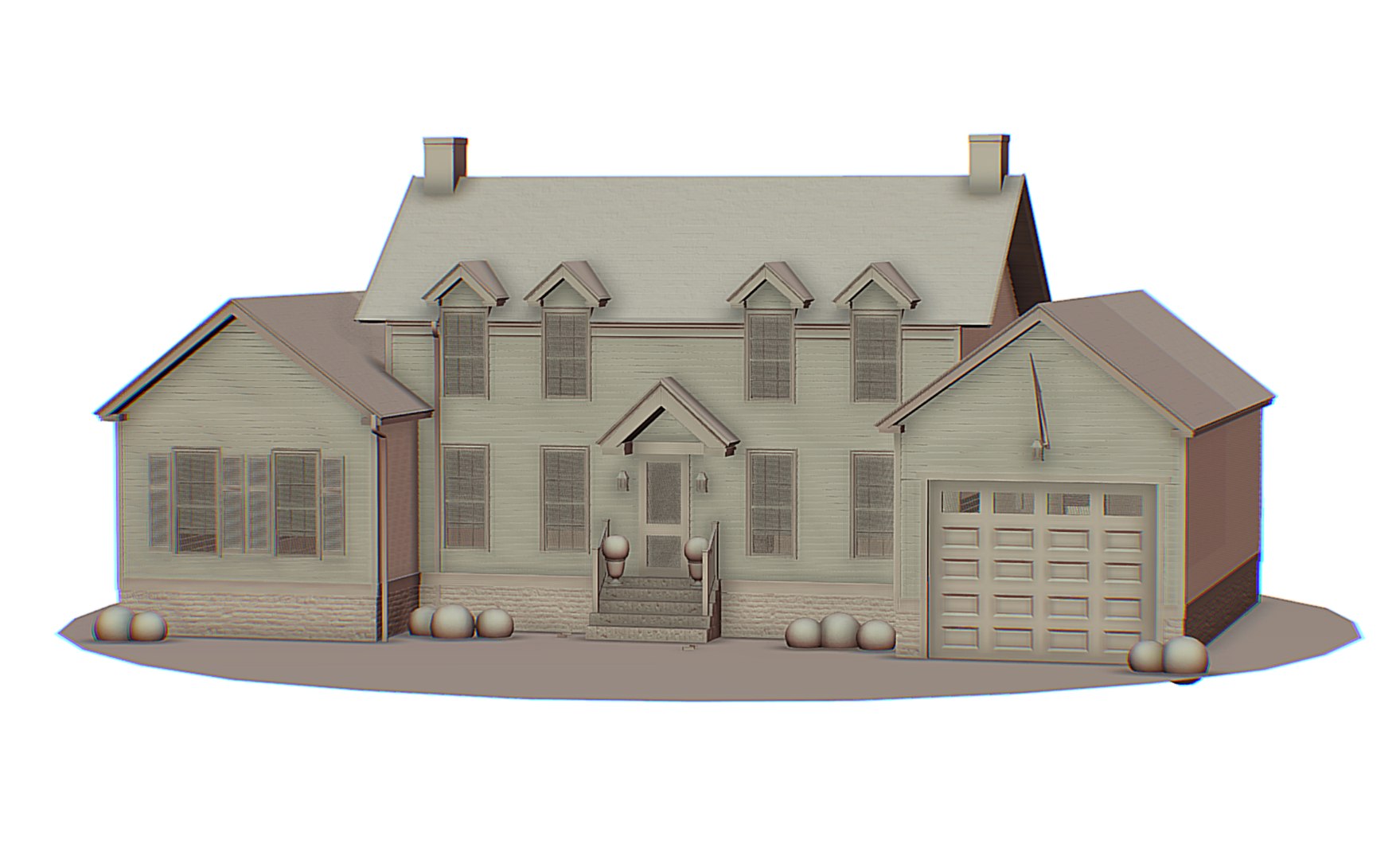 3D Classic American House 003 - TurboSquid 2222677