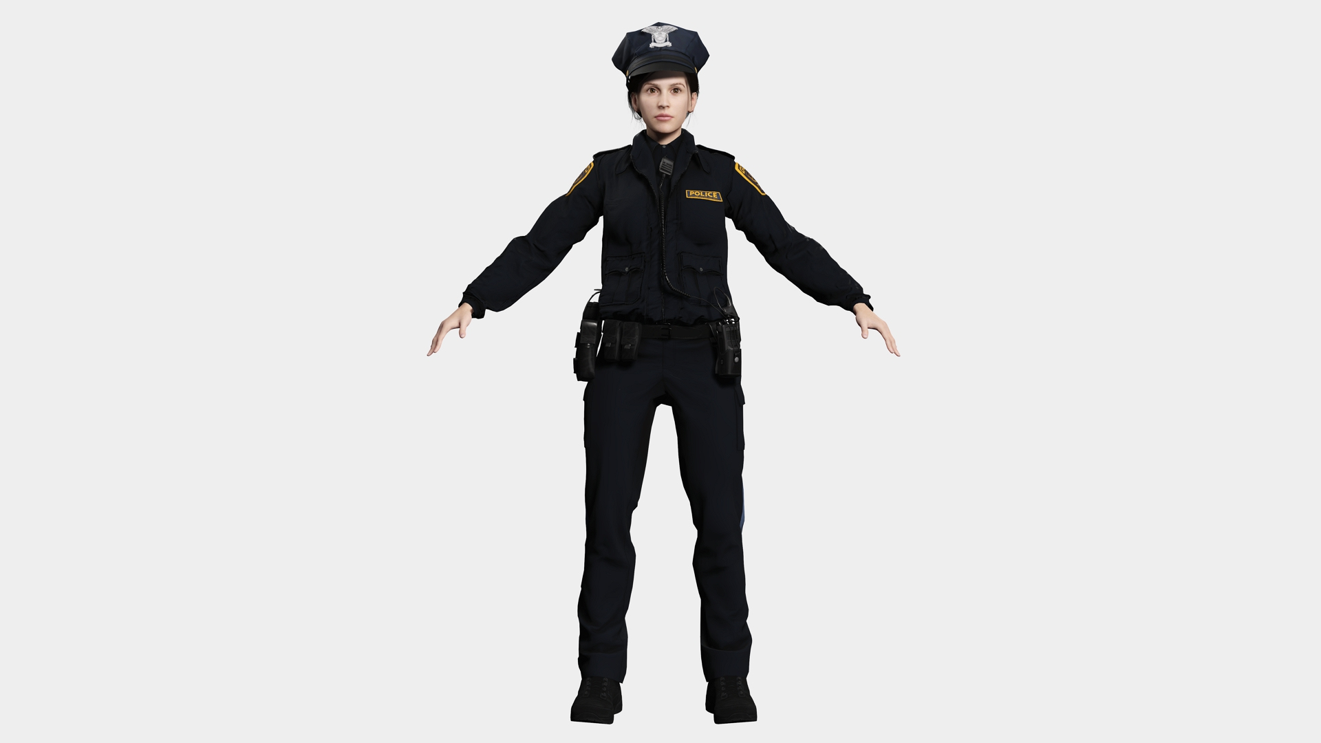 3D Model Realistic Female Police Officer - TurboSquid 2333771