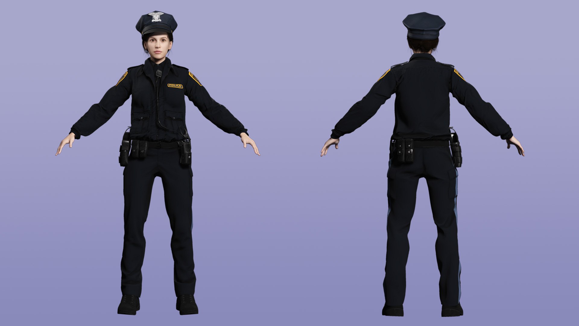 3D Model Realistic Female Police Officer - TurboSquid 2333771
