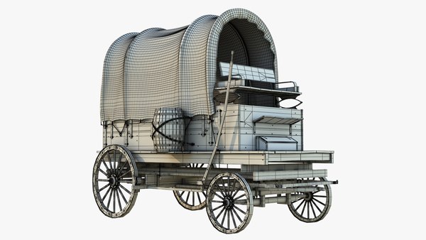 Wooden Covered Wagon-8K PBR model - TurboSquid 1836399