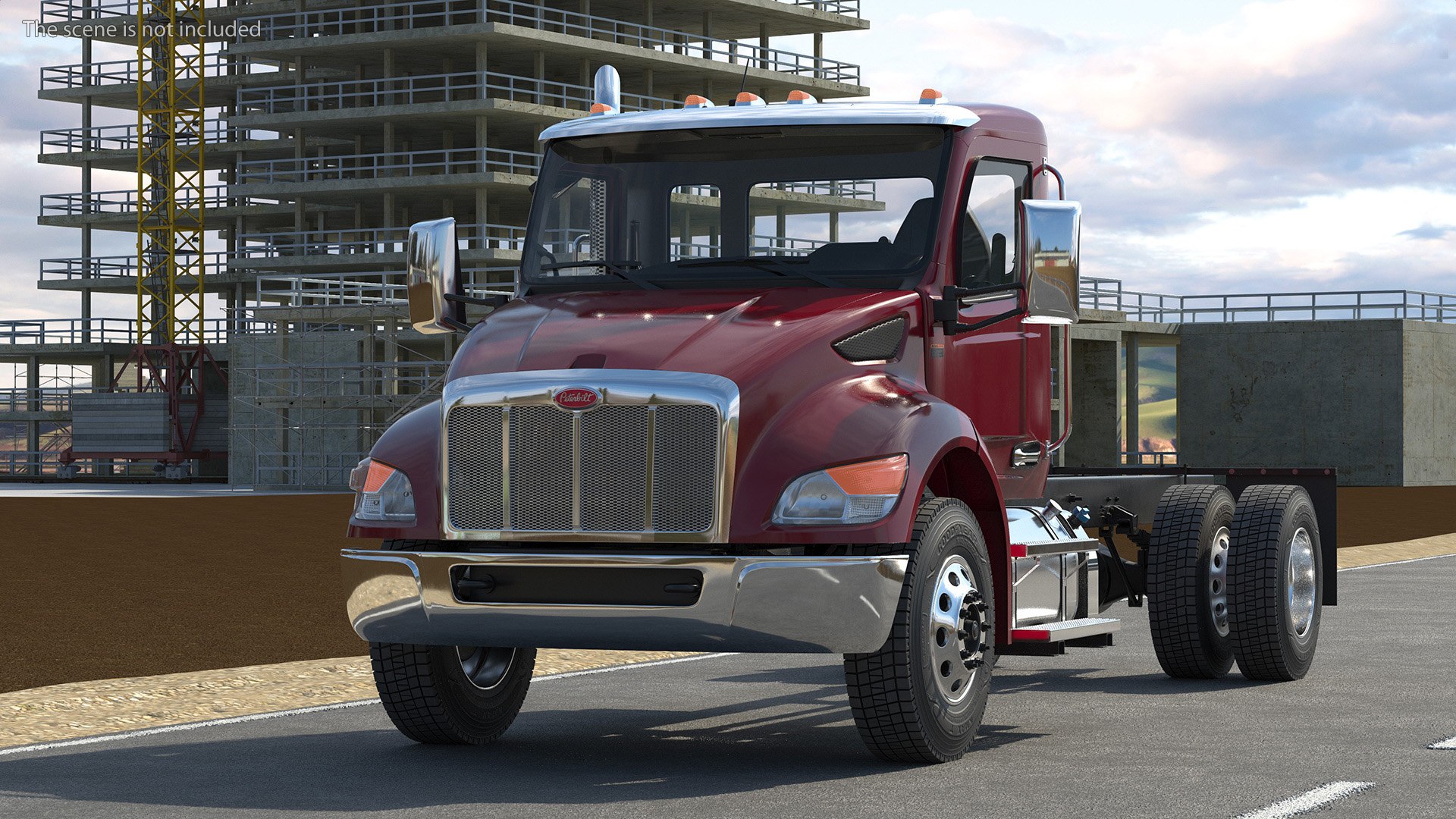 Red Truck Peterbilt 537 Rigged For Cinema 4D 3D Model - TurboSquid 2077926