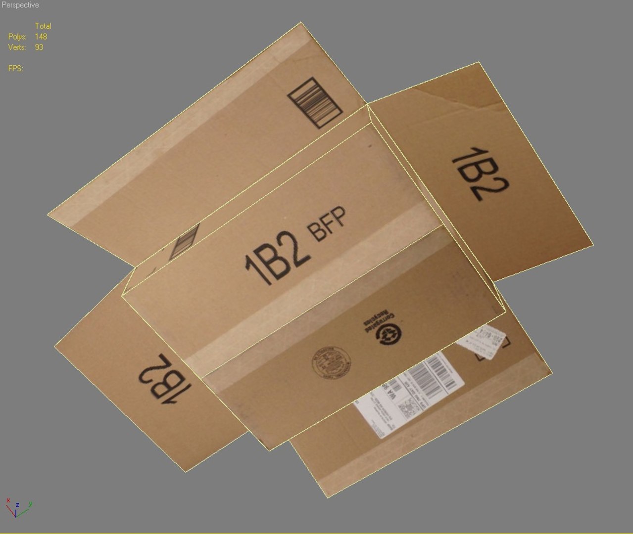 3d Max Cardboard Box