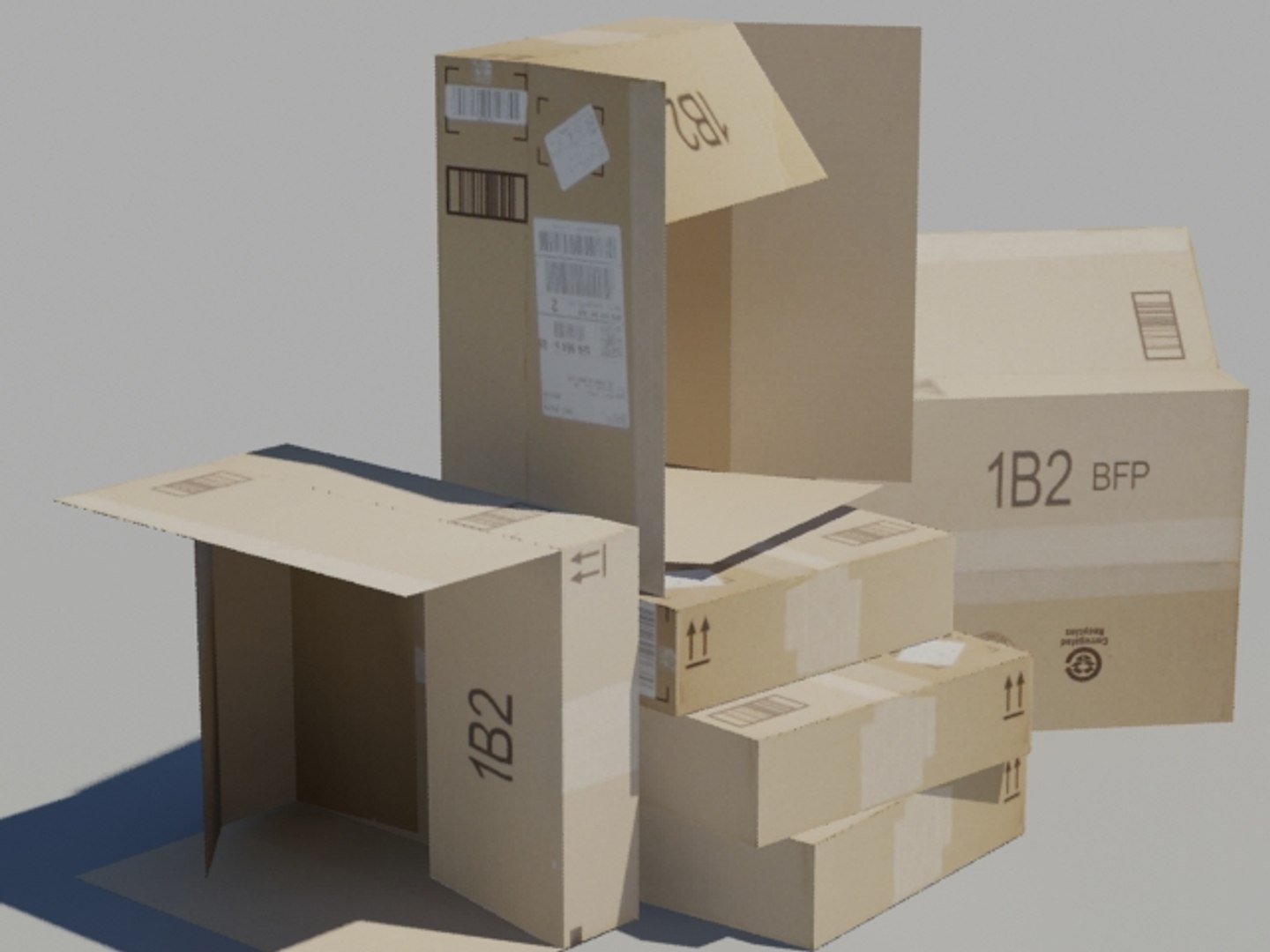 3d Max Cardboard Box