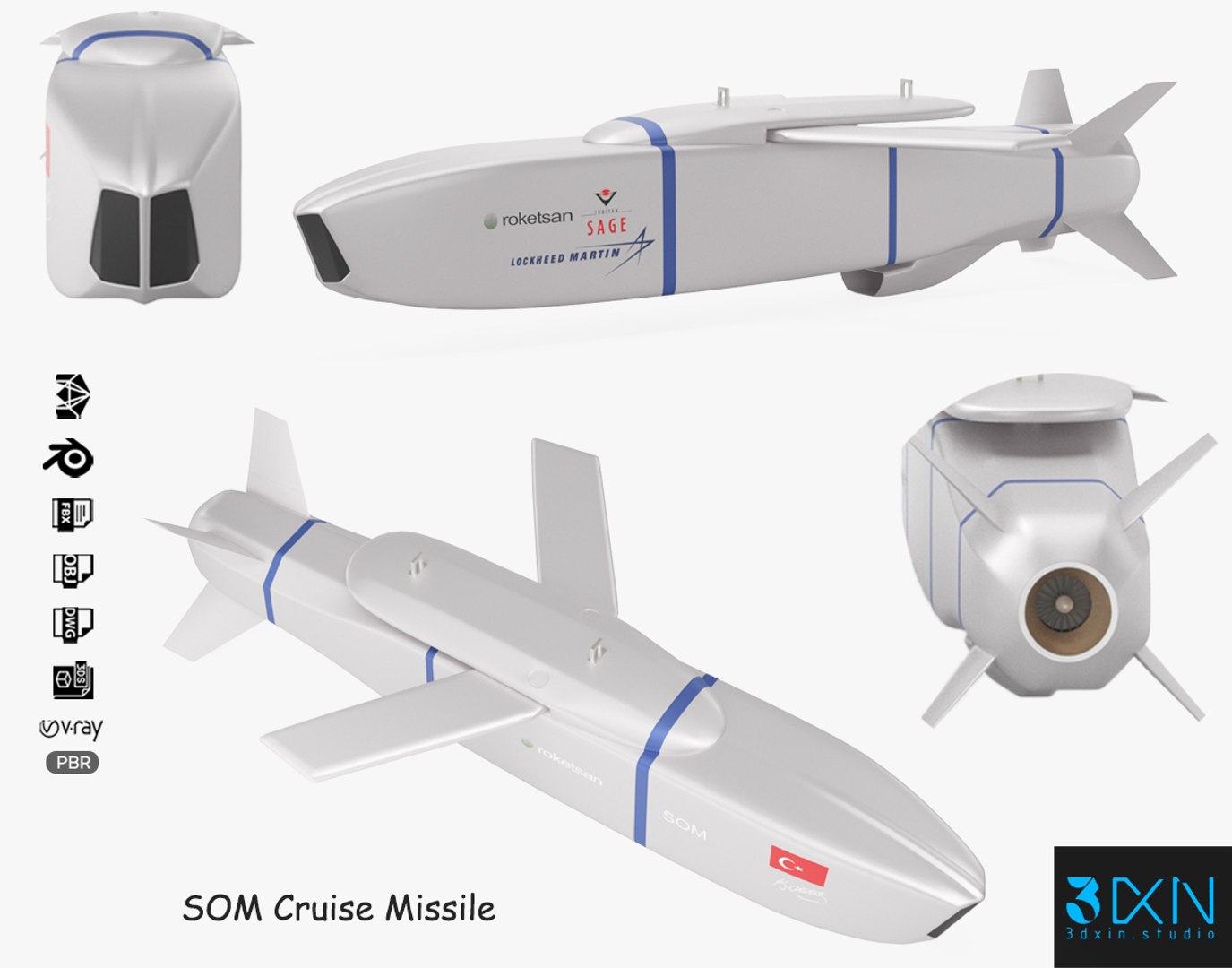 SOM Cruise Missile Model - TurboSquid 2153198