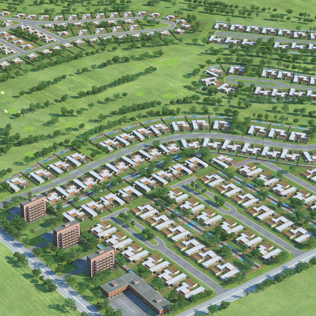 3D Neighborhood - Residential Complex - TurboSquid 2245814