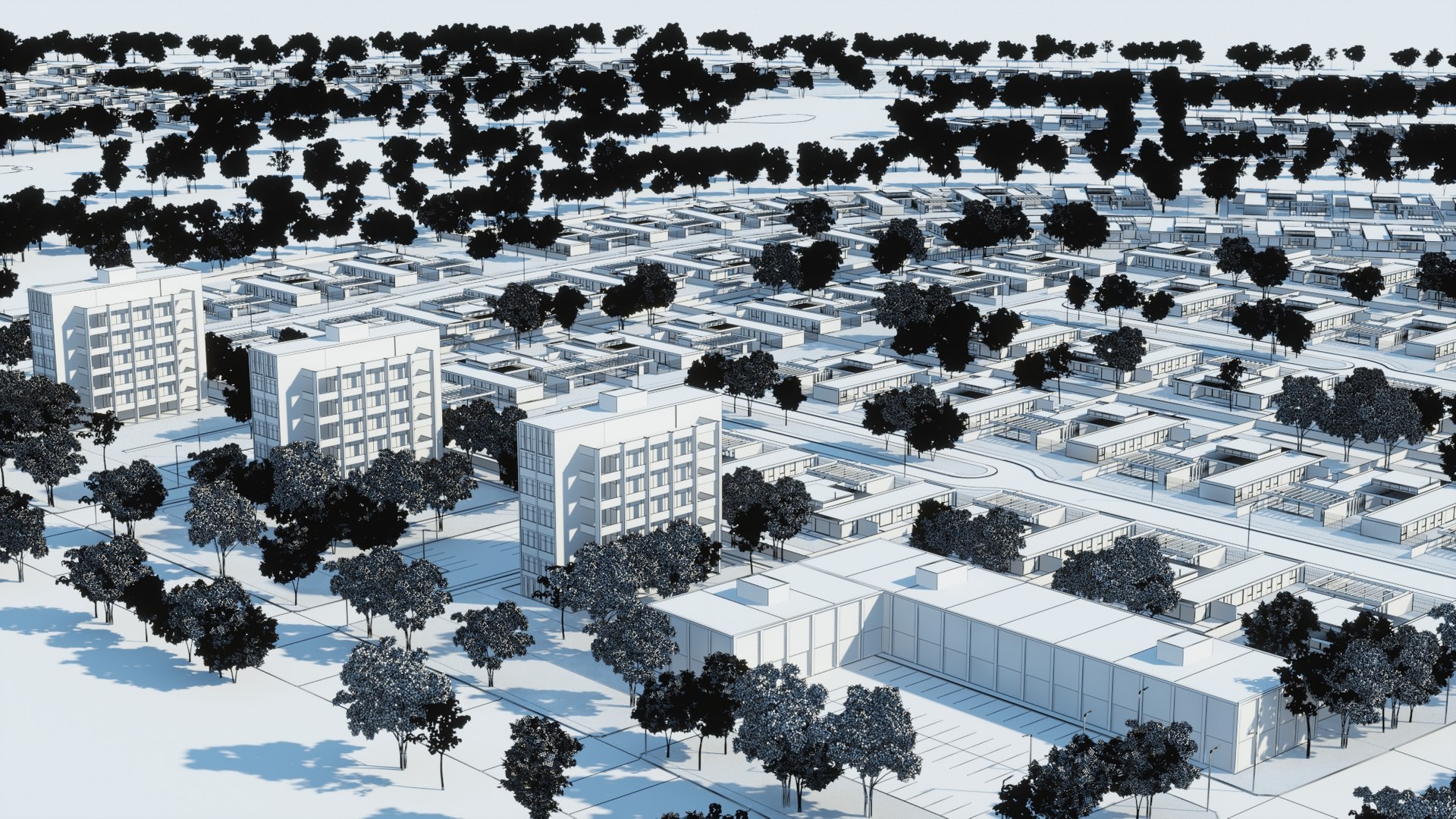 3D Neighborhood - Residential Complex - TurboSquid 2245814
