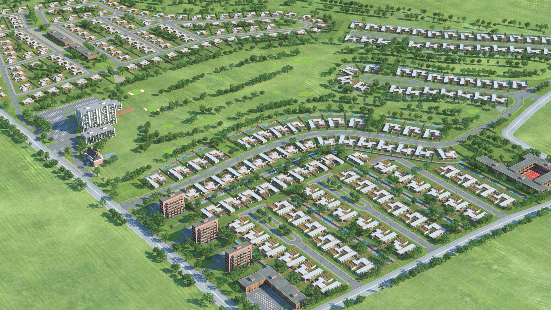 3D Neighborhood - Residential Complex - TurboSquid 2245814