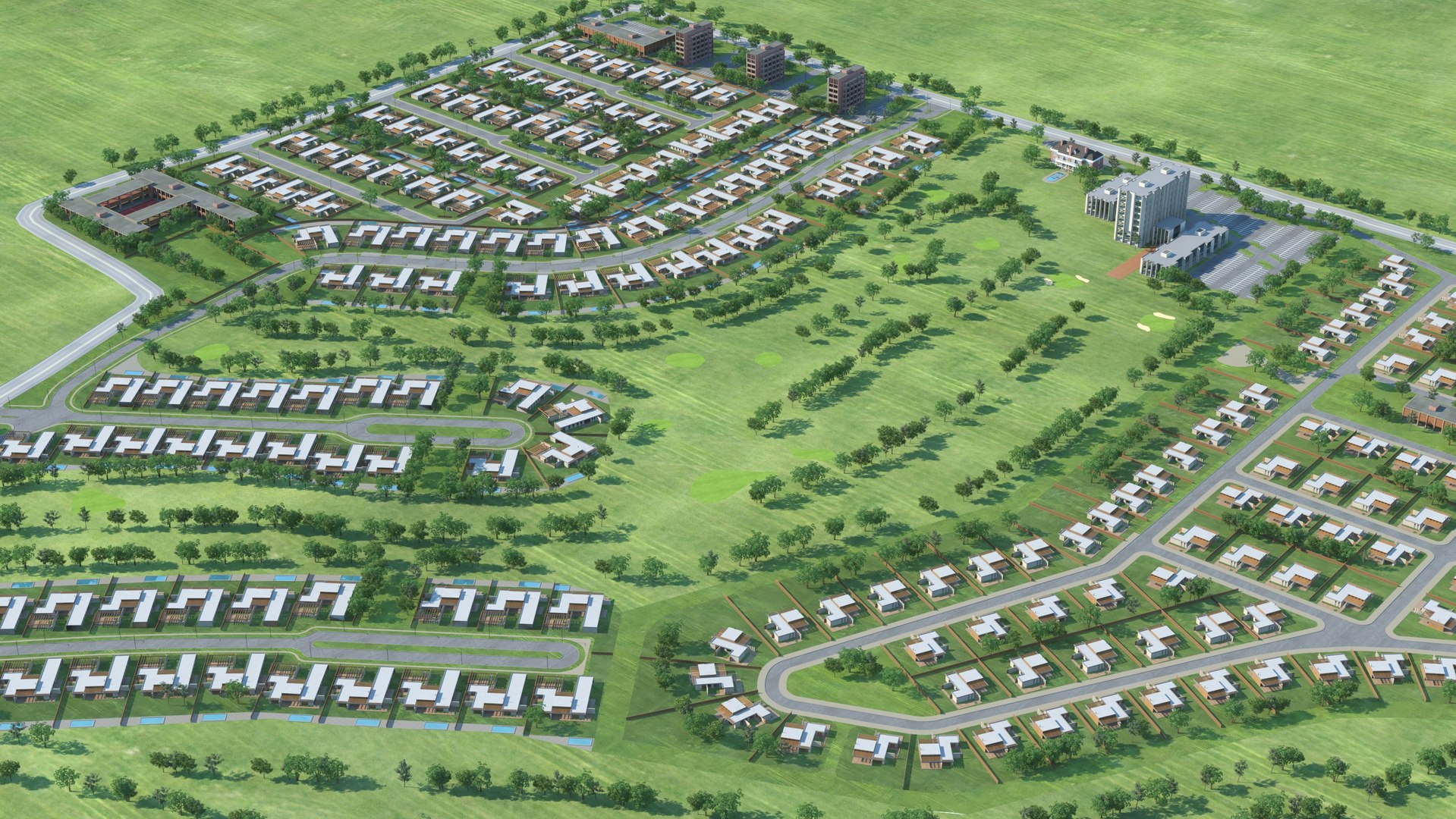 3D Neighborhood - Residential Complex - TurboSquid 2245814