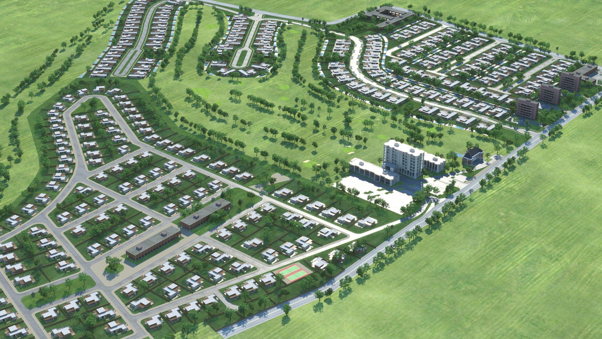 3D Neighborhood - Residential Complex - TurboSquid 2245814