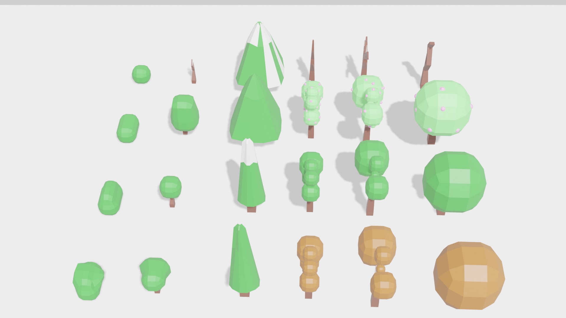 4 Season Trees Bushes 3D Model - TurboSquid 1465235
