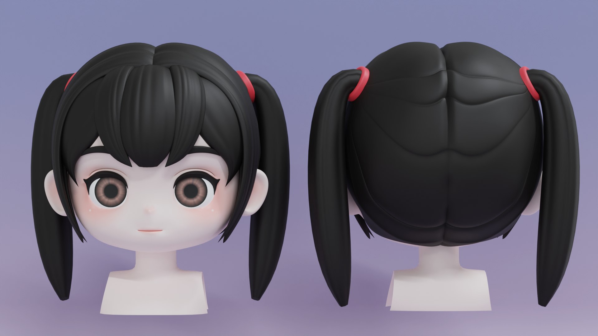 Female Hair Style Set 04 Model - TurboSquid 1966239