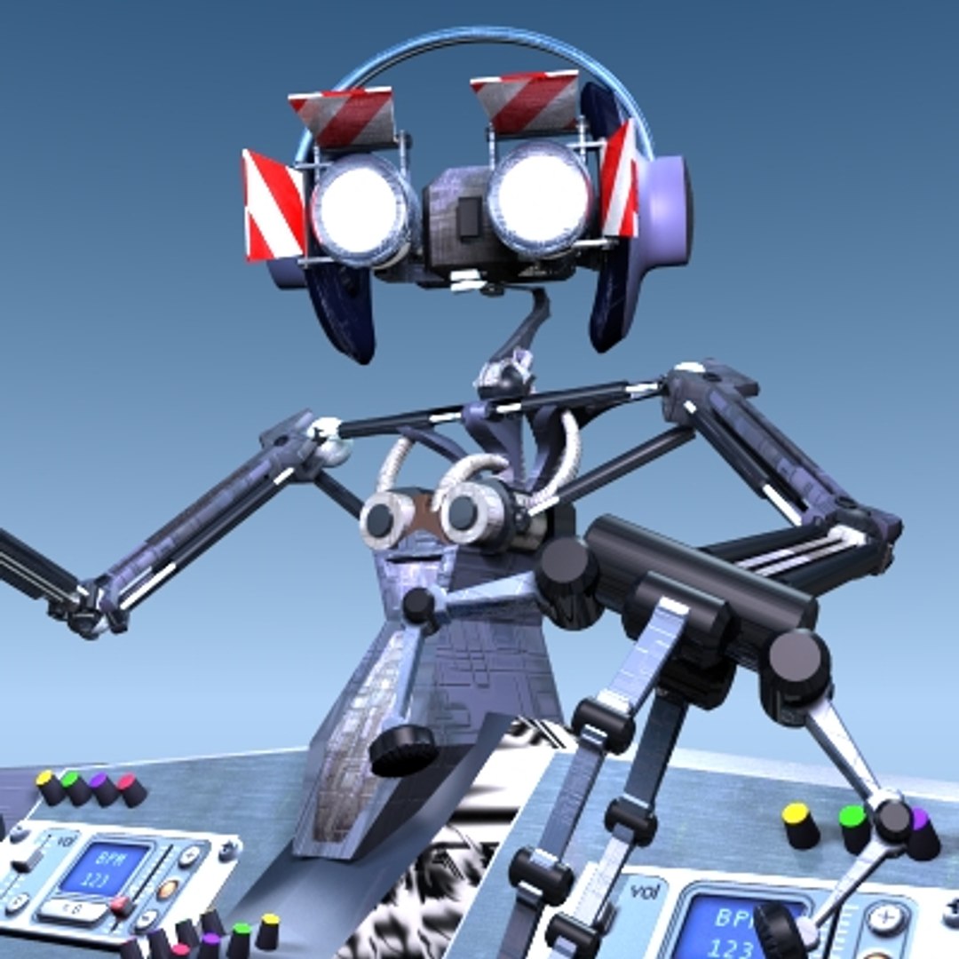 robot dj 3d max