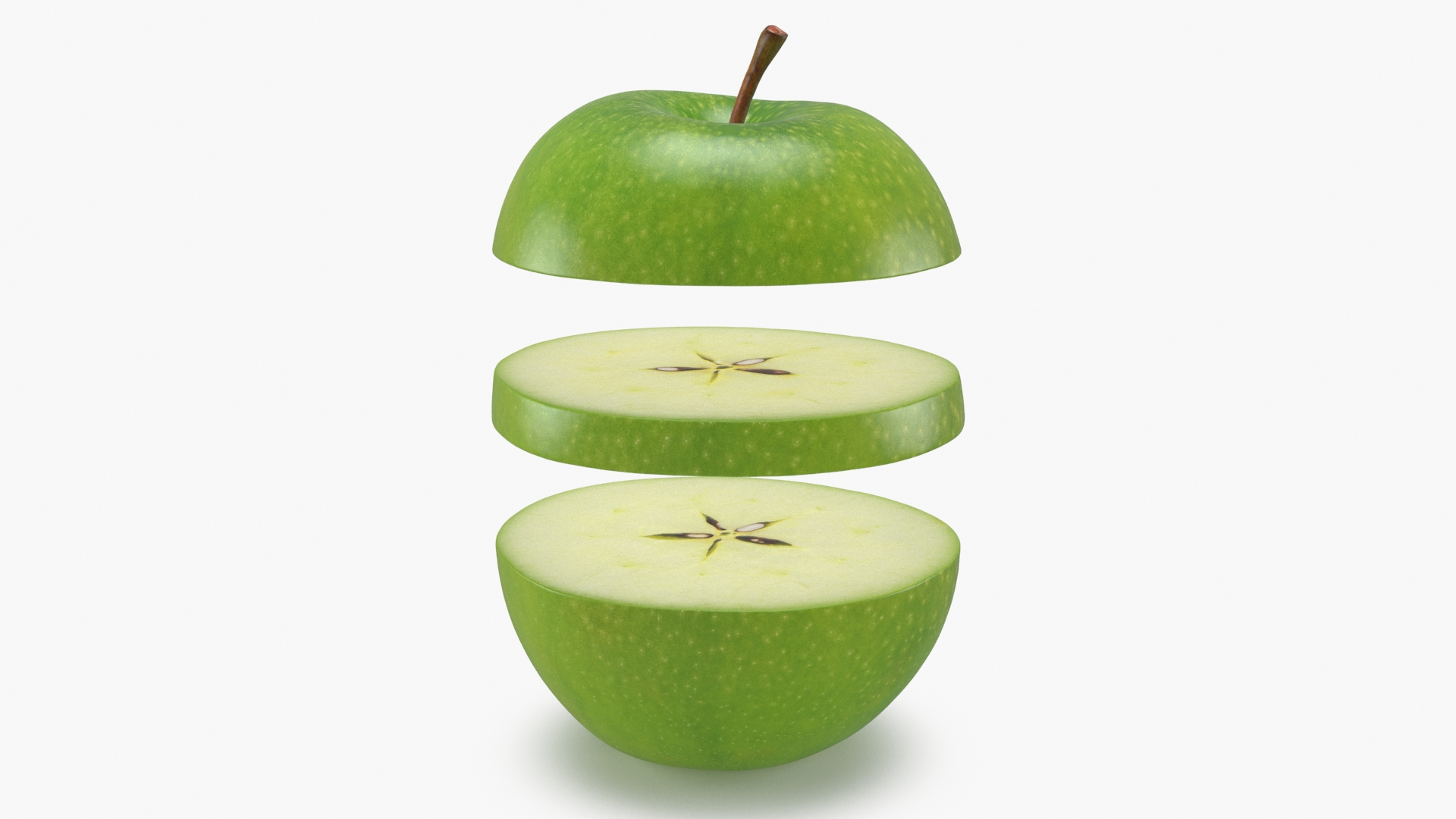 Green Apple Slices model - TurboSquid 2084019