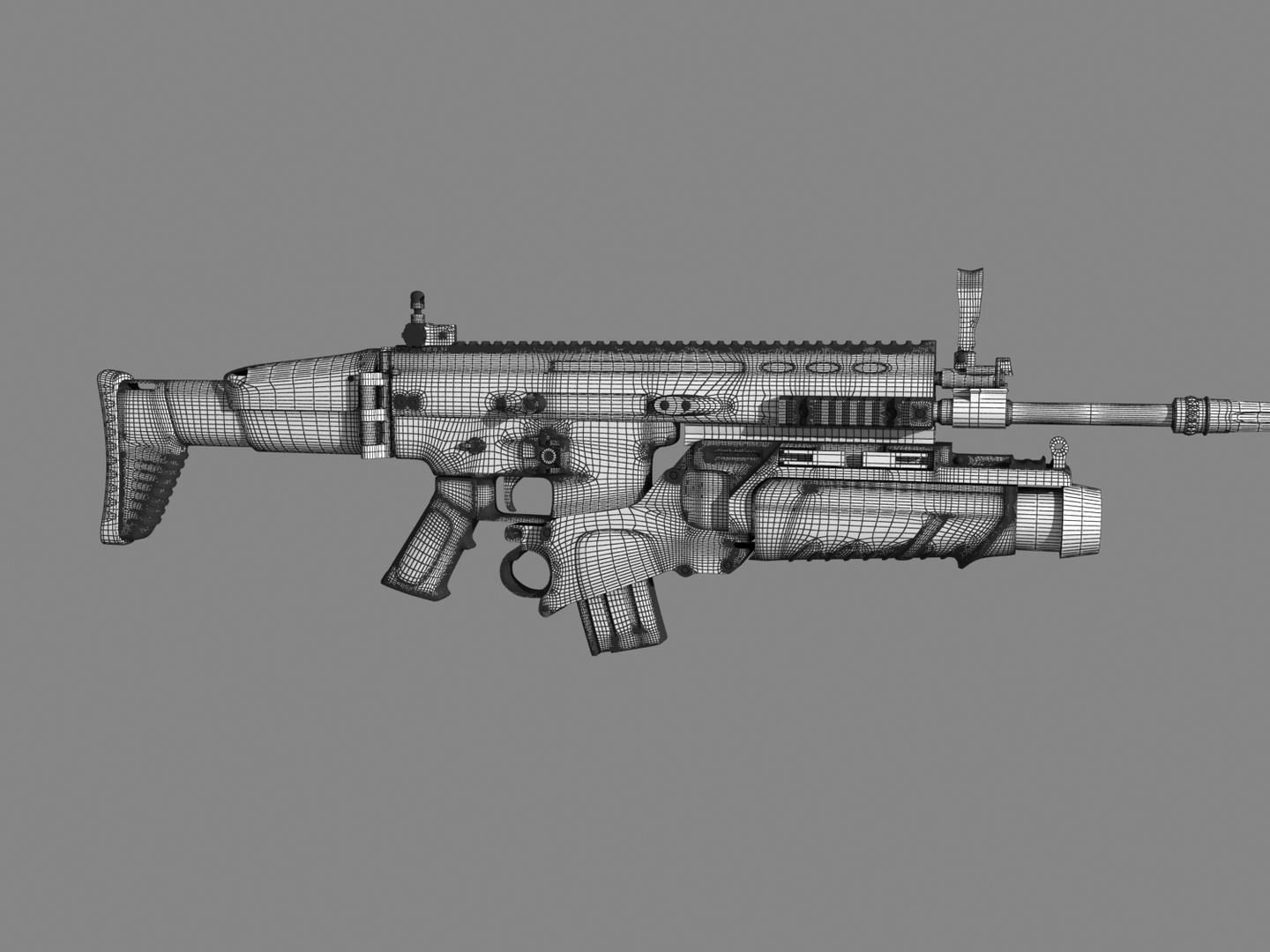 Scar-l Assault Rifle Eglm 3d Model