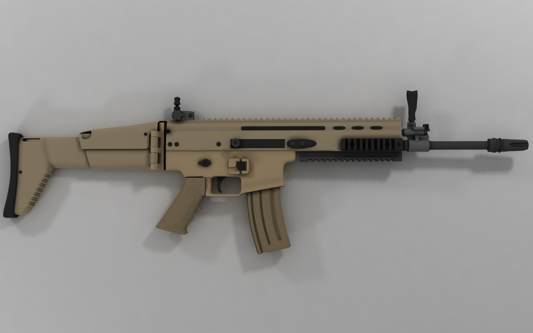 Scar-l Assault Rifle Eglm 3d Model