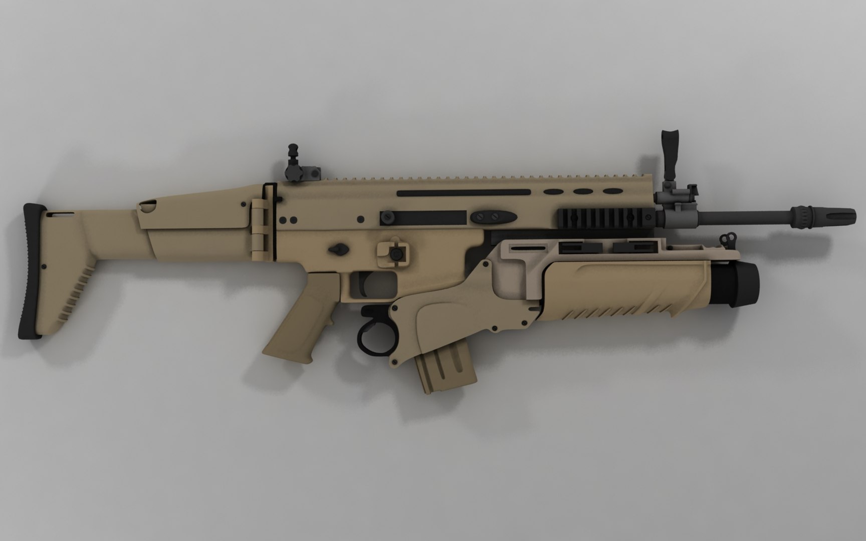 Scar-l Assault Rifle Eglm 3d Model